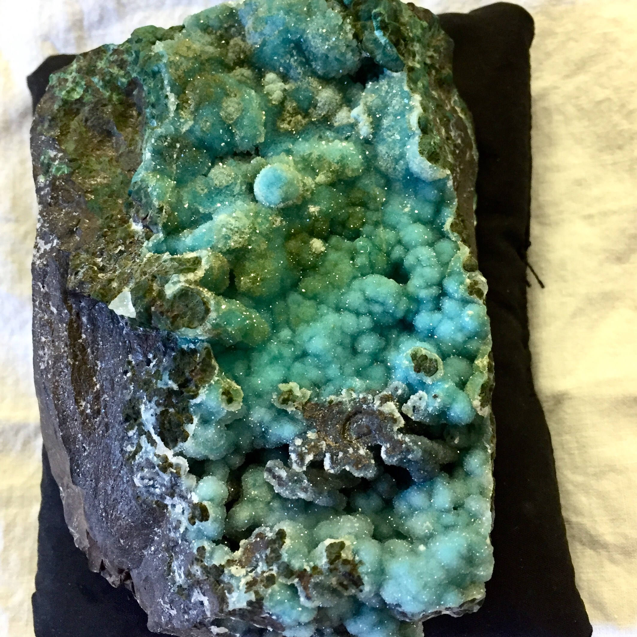 HEMIMORPHITE cluster with bright blue colors that are extremely vivid