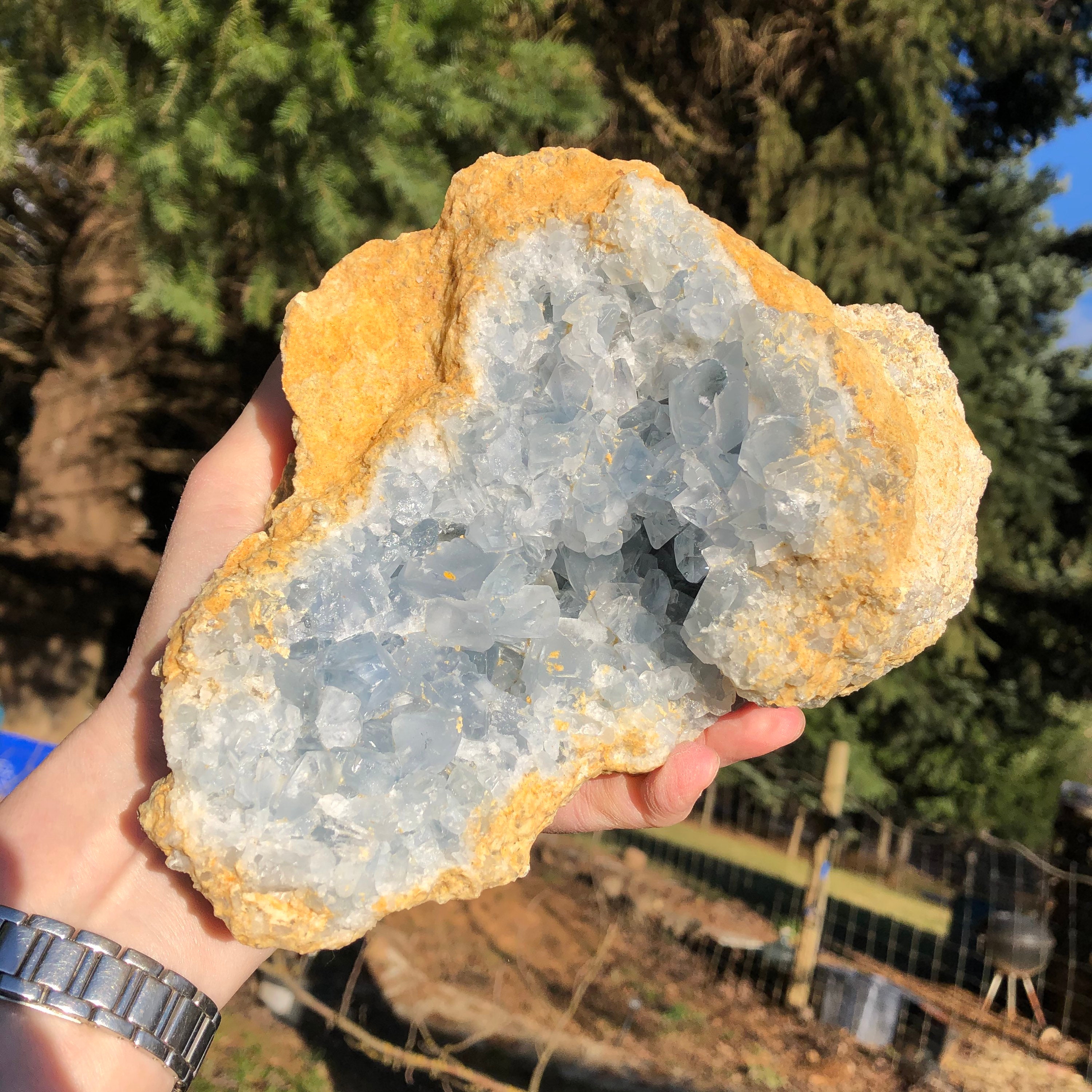 2504g Celestite Or Celestine Geode Crystal Cluster Mineral Display Specimen