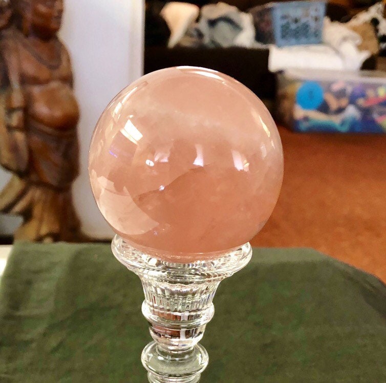 62mm Rose Quartz Pink Stone Sphere