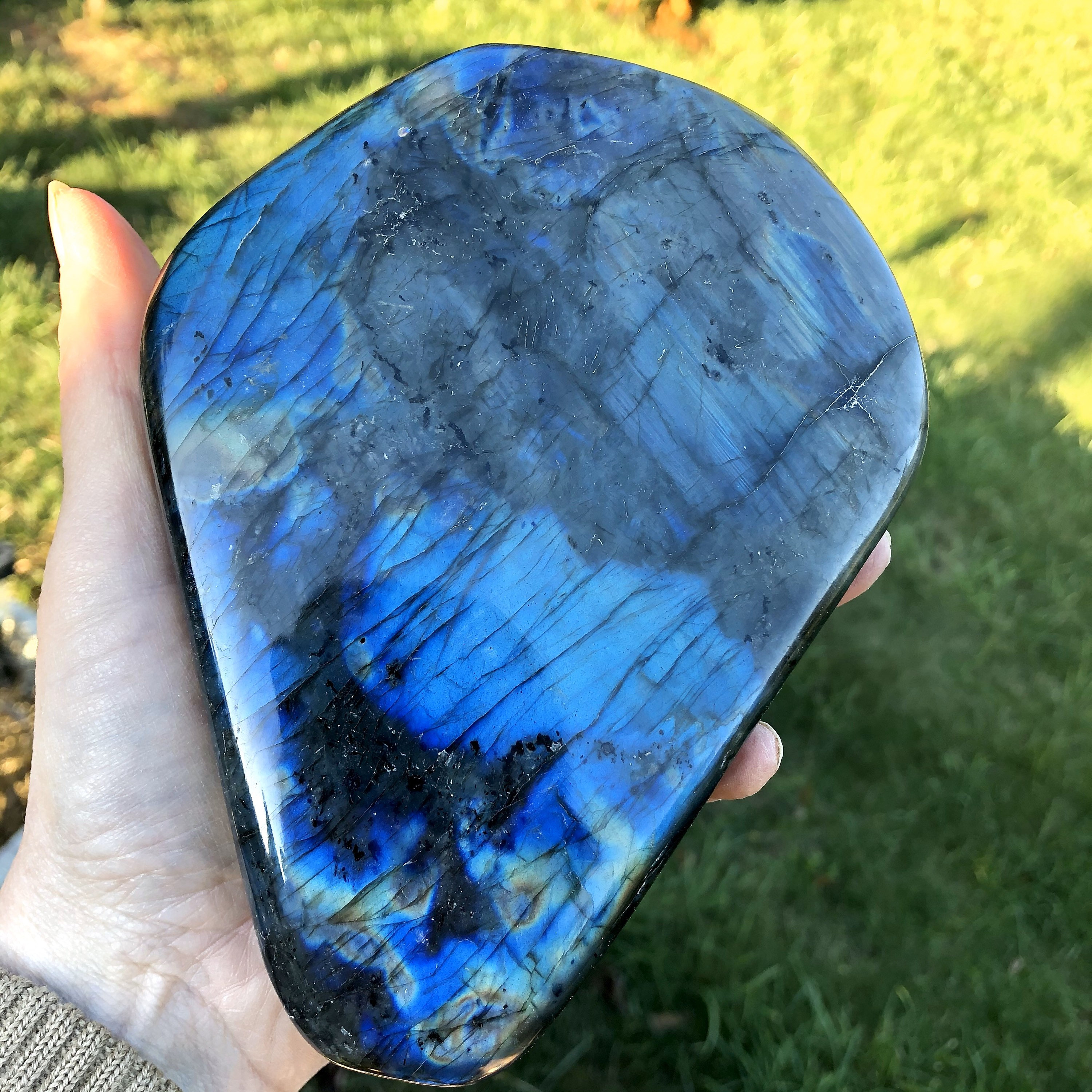 1362g Blue Flash Labradorite Spectralite Standing Polished Freeform ...