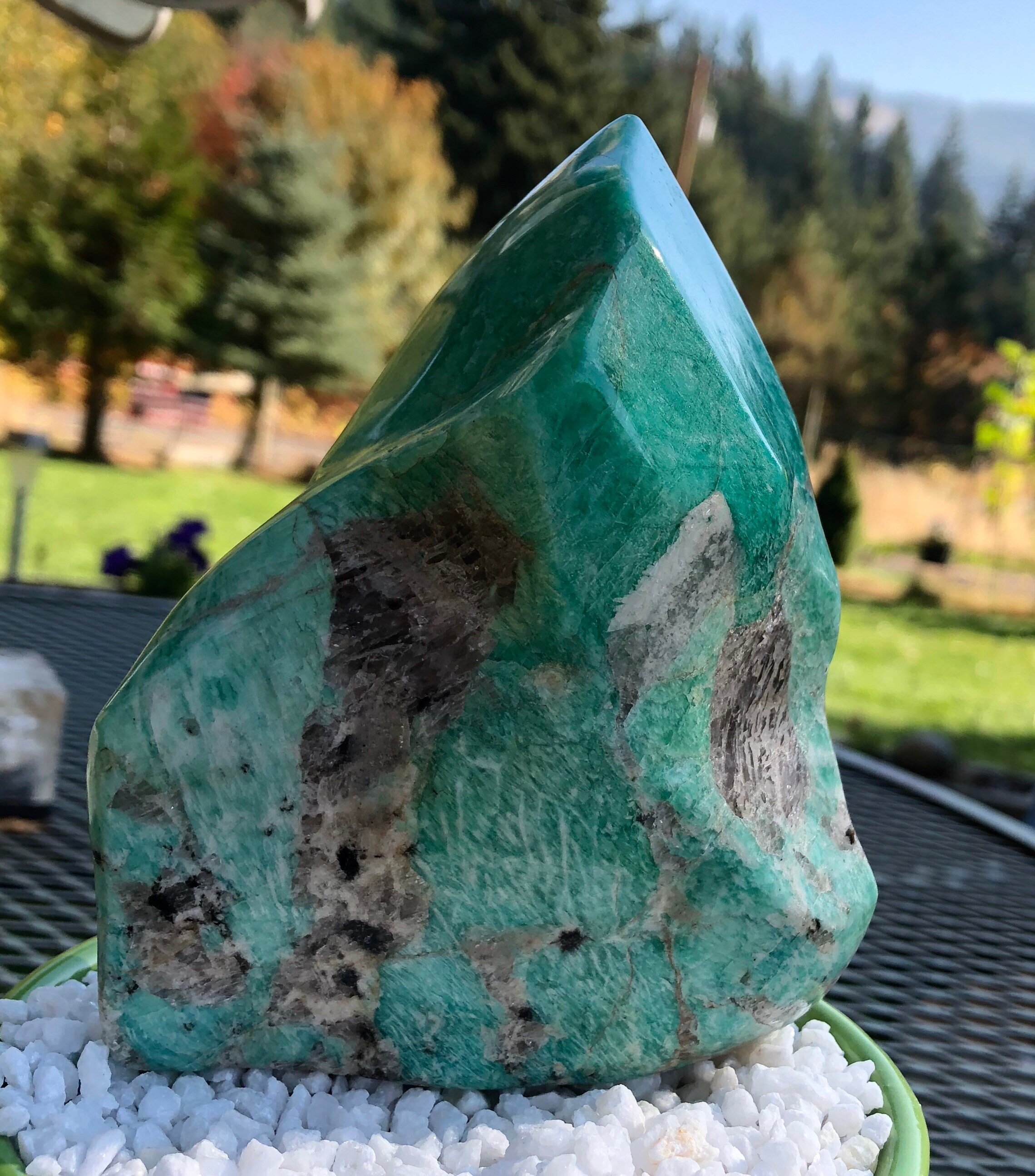 Large Amazonite Twisted Flame Freeform Display Specimen