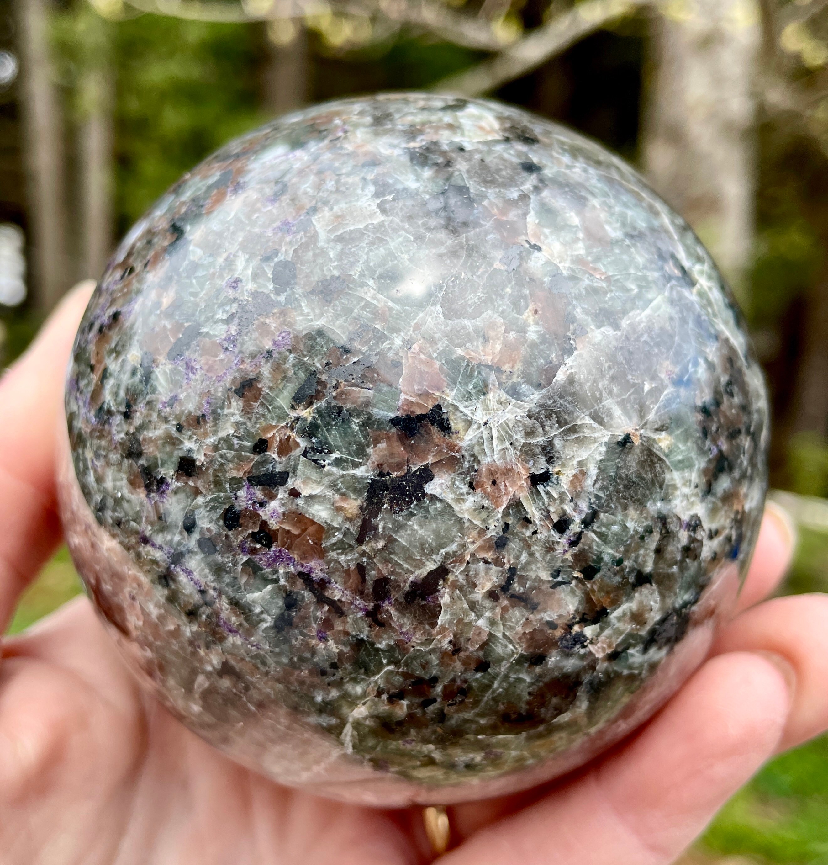 84mm UV Yooperlite aka Firestone Sphere Orb Ball Mineral Display Specimen