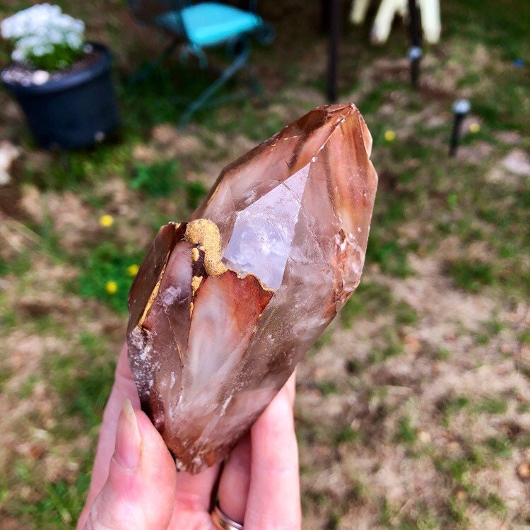 Angel Phantom Amphibole Jupiter Quartz Crystal Point