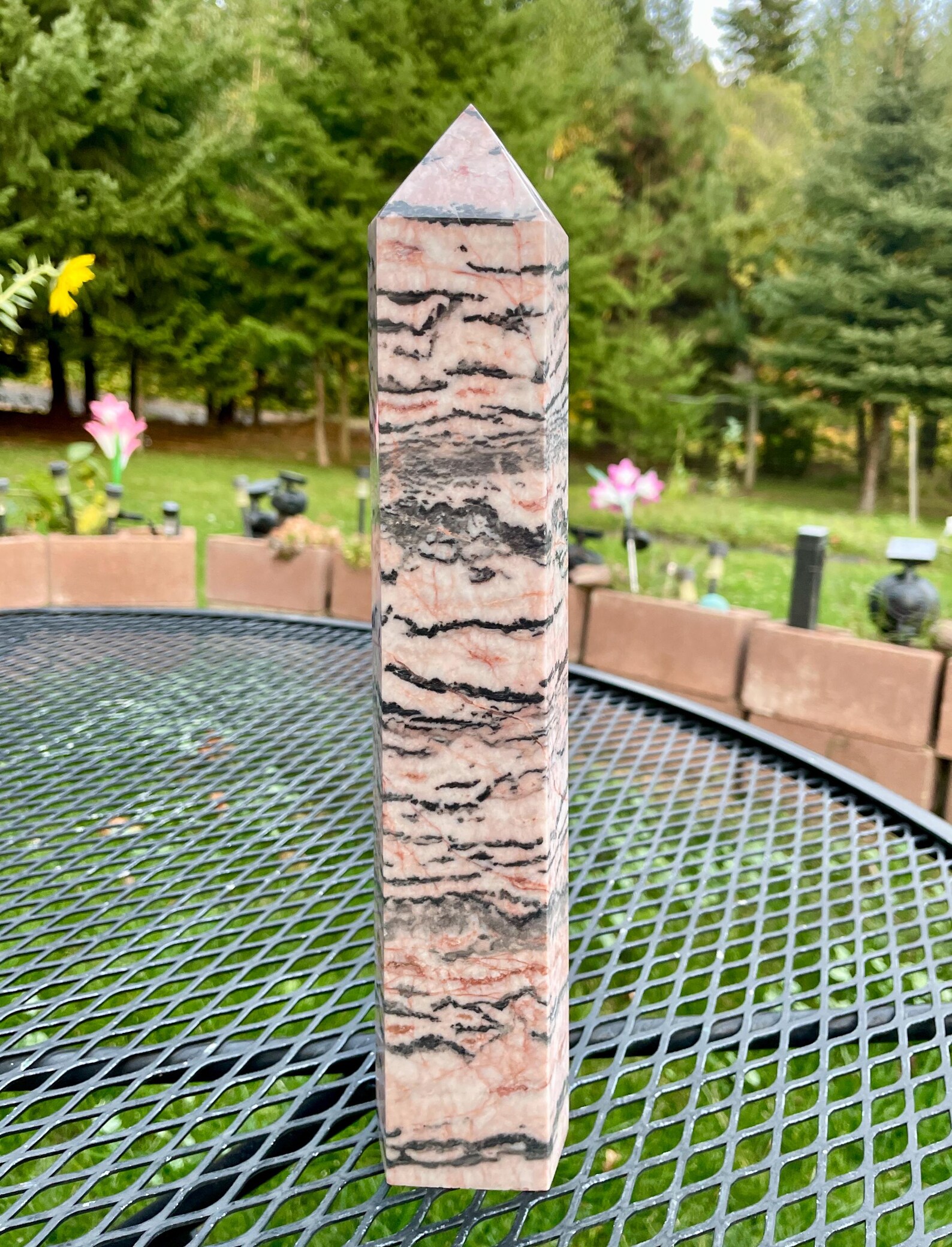 4.14 Lbs Pink Zebrastone Obelisk Pillar Tower Point Wand Column ...