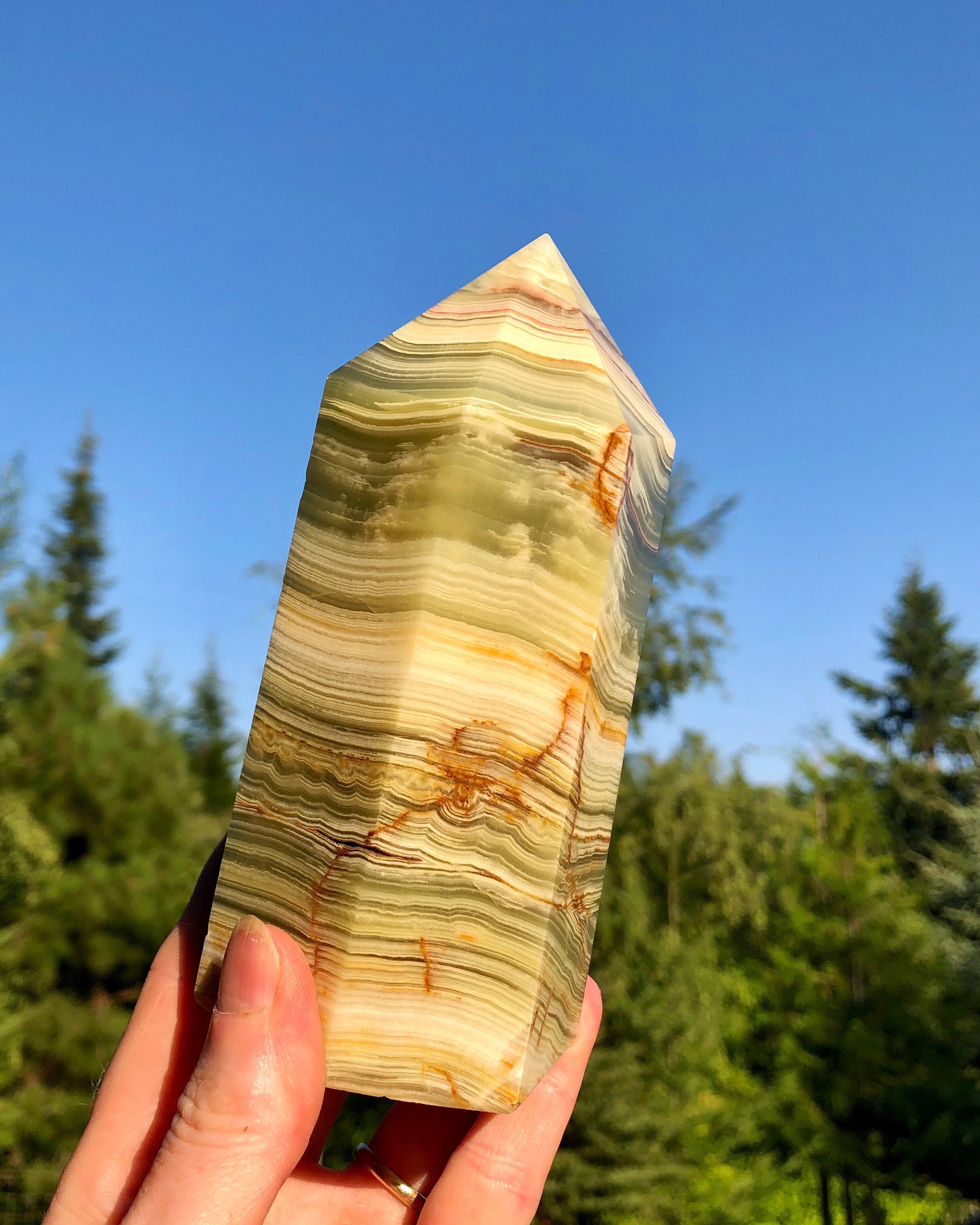 784g Afghanistan Jade Obelisk Pillar Tower Point Wand Column Mineral ...