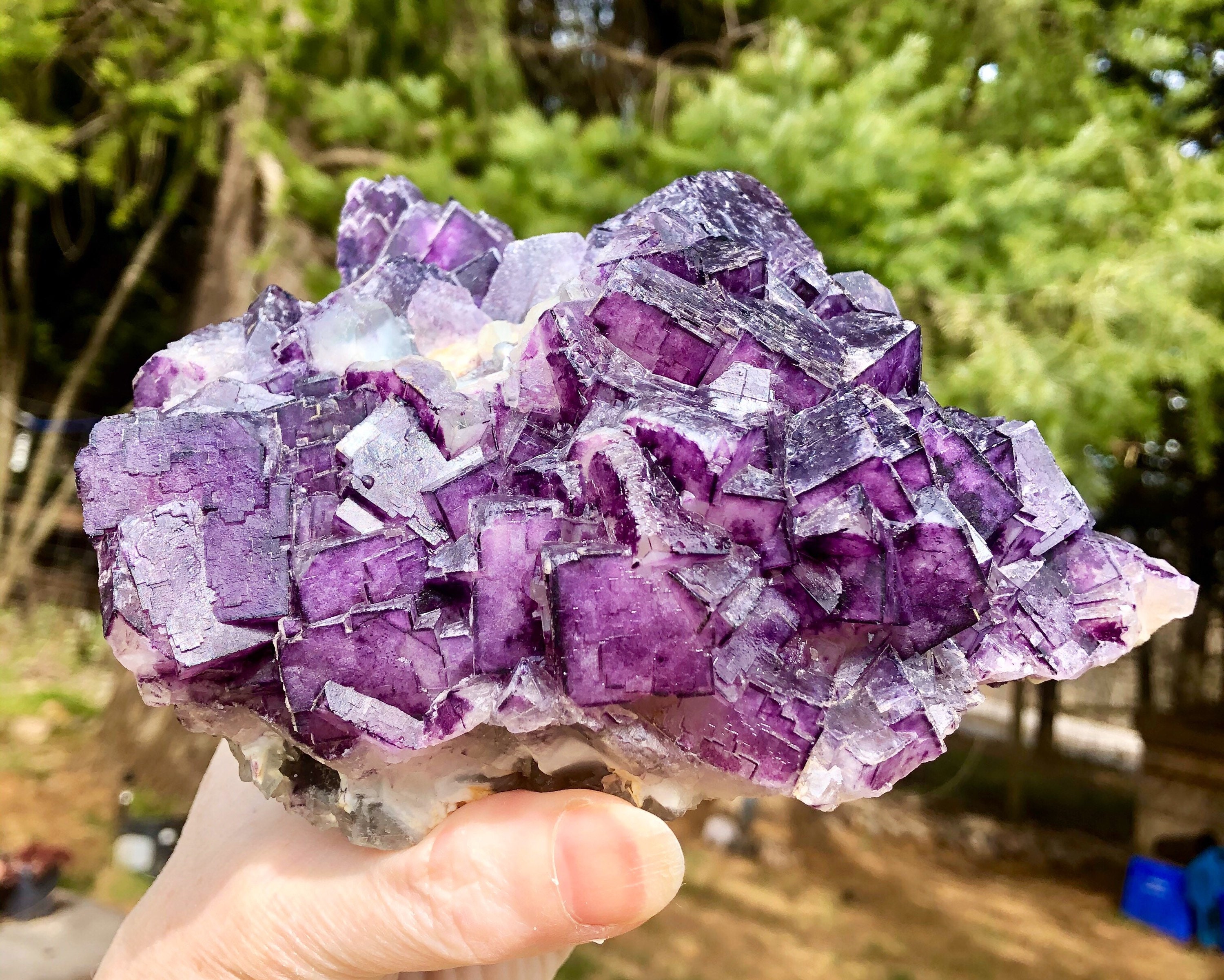 1394g Large Museum Quality Purple And Blue Cubic Fluorite Crystal ...
