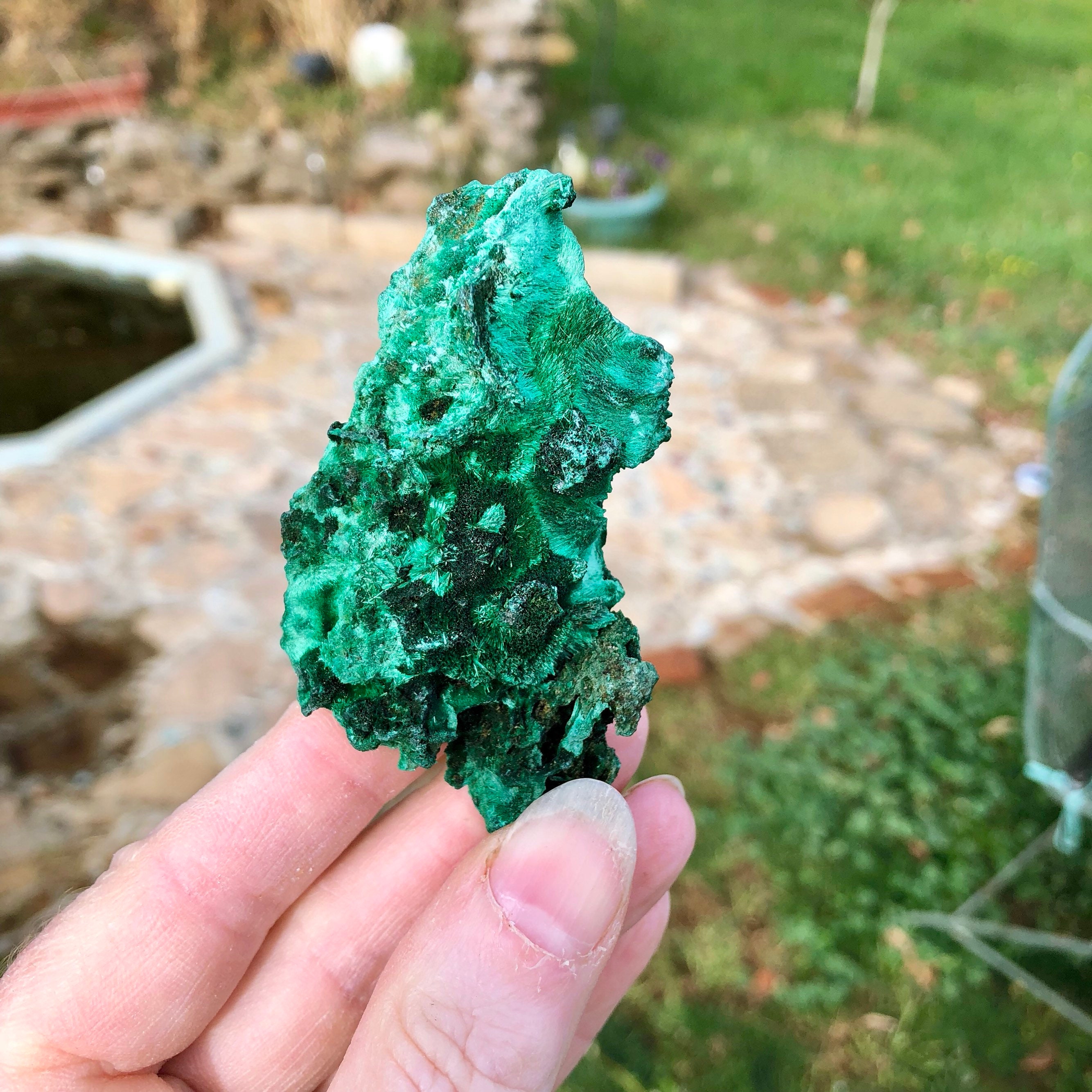 Green Fibrous Malachite Crystal Specimen