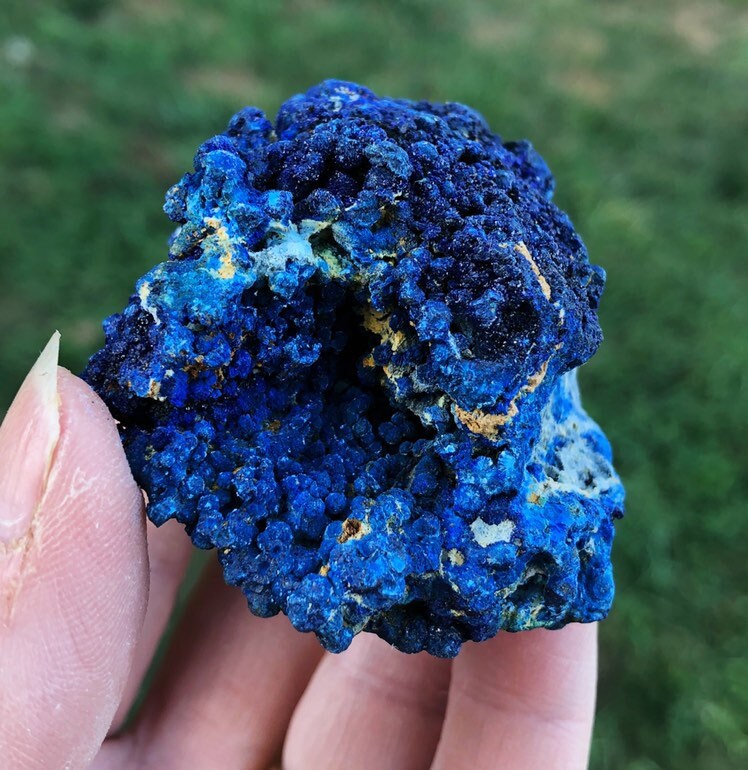 86g Chatoyant Blue Azurite crystal cluster with druzy crystals and ...