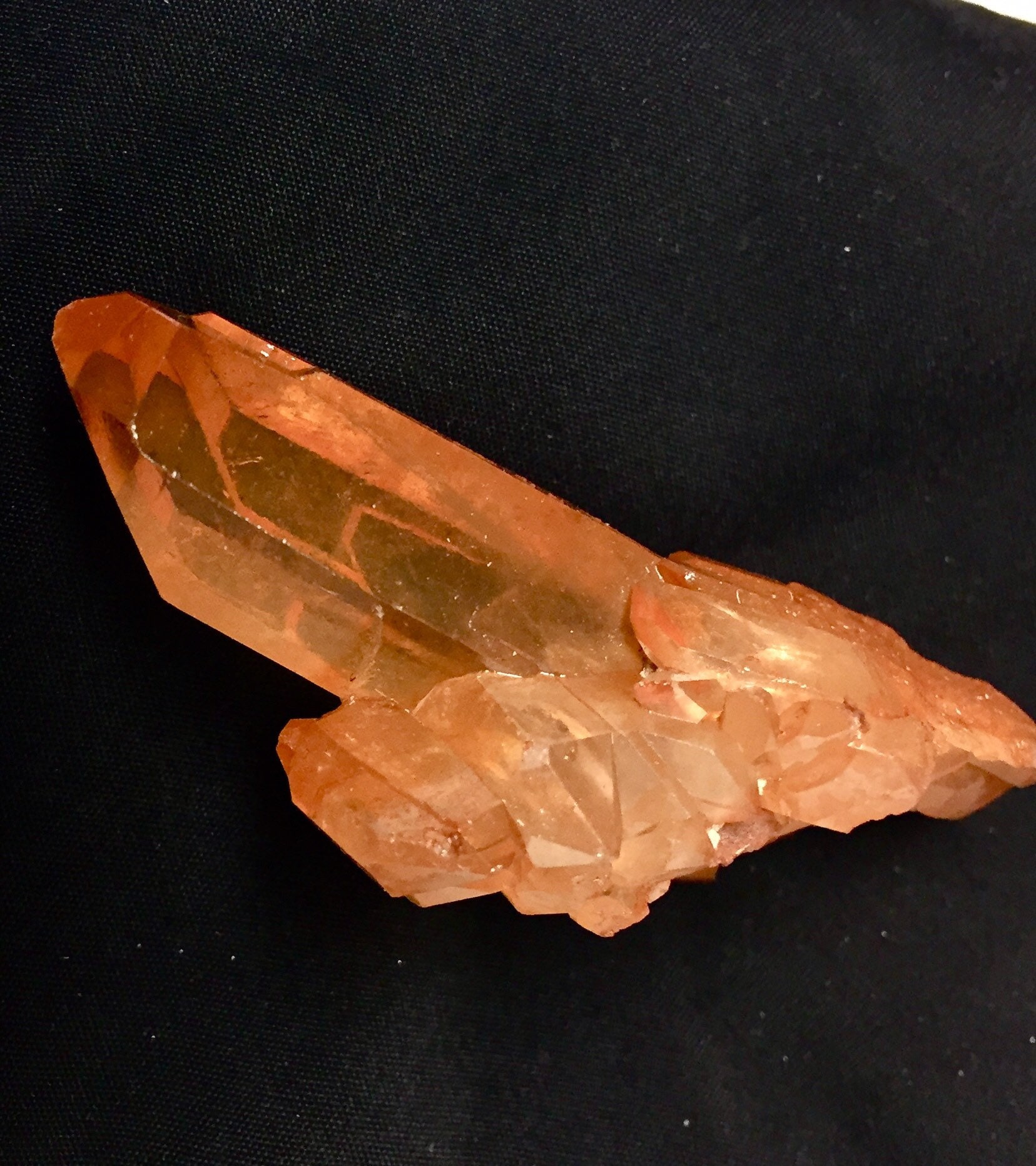Tangerine Quartz crystal cluster all natural and very pretty
