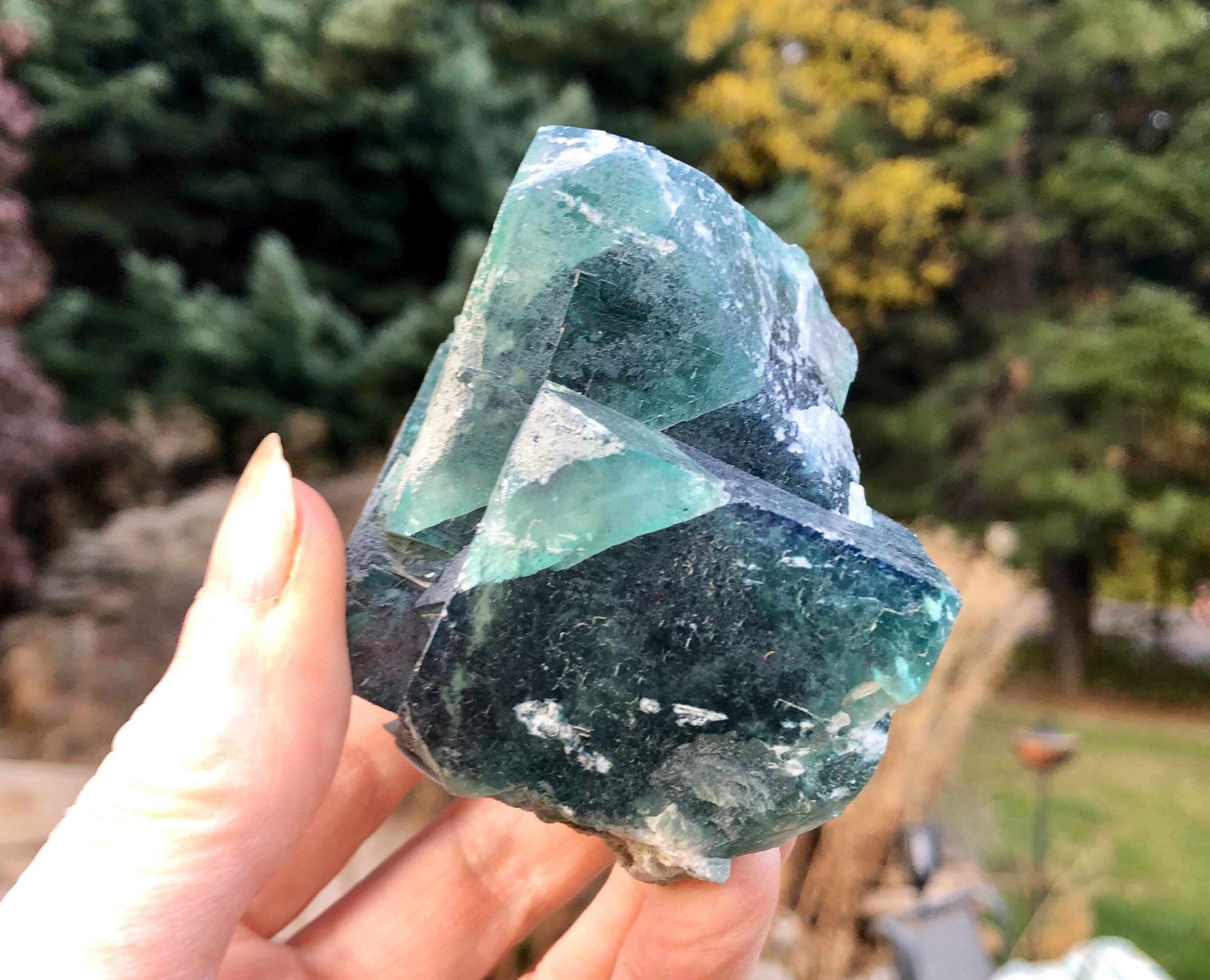 Green Cubic Fluorite Crystal Cluster Specimen