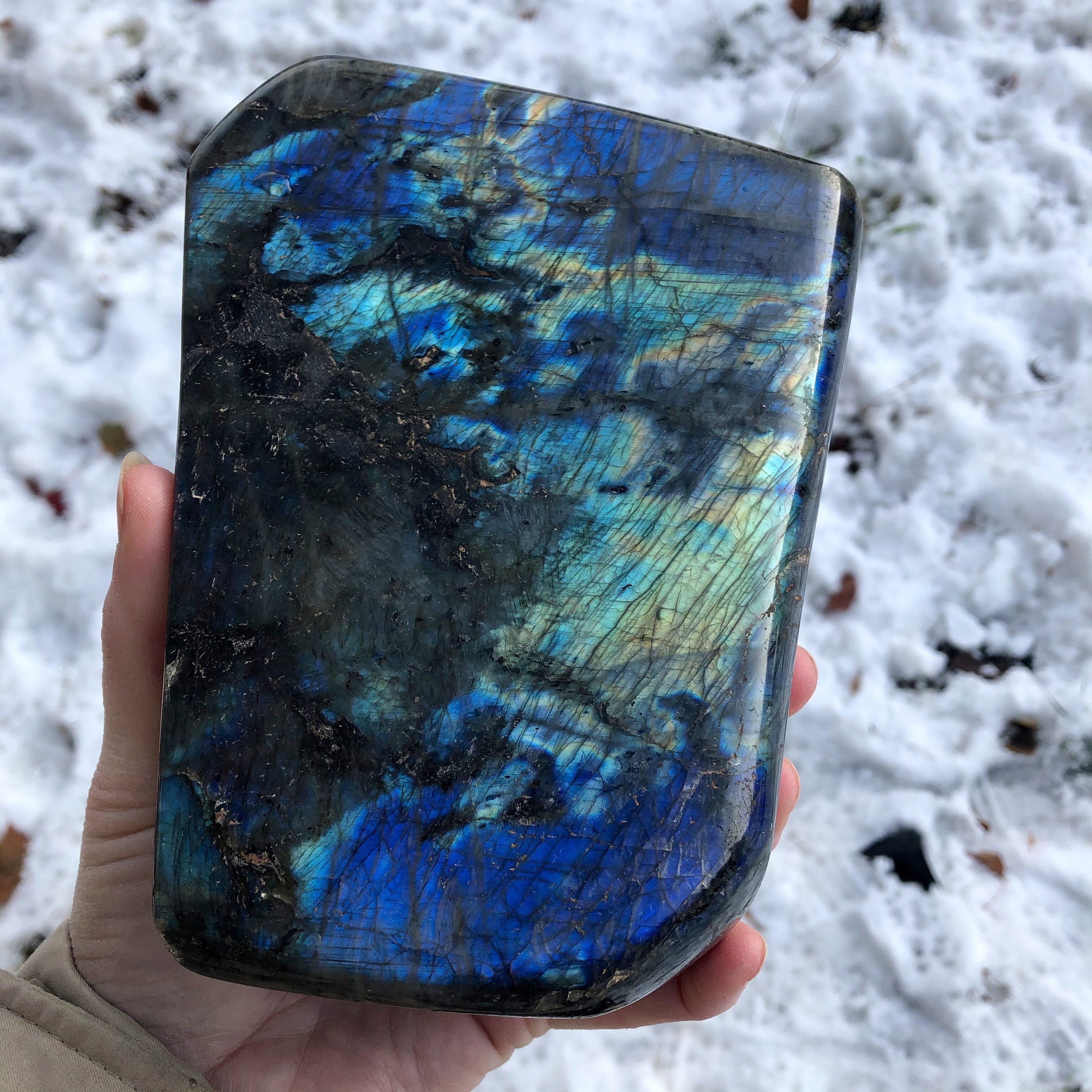 4.83 lbs Large Spectralite Labradorite Polished Standing Freeform Specimen