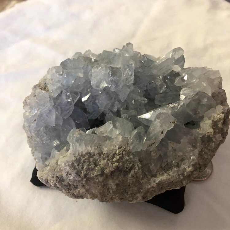 Celestite or Celestine Geode Crystal Cluster over 2 lbs