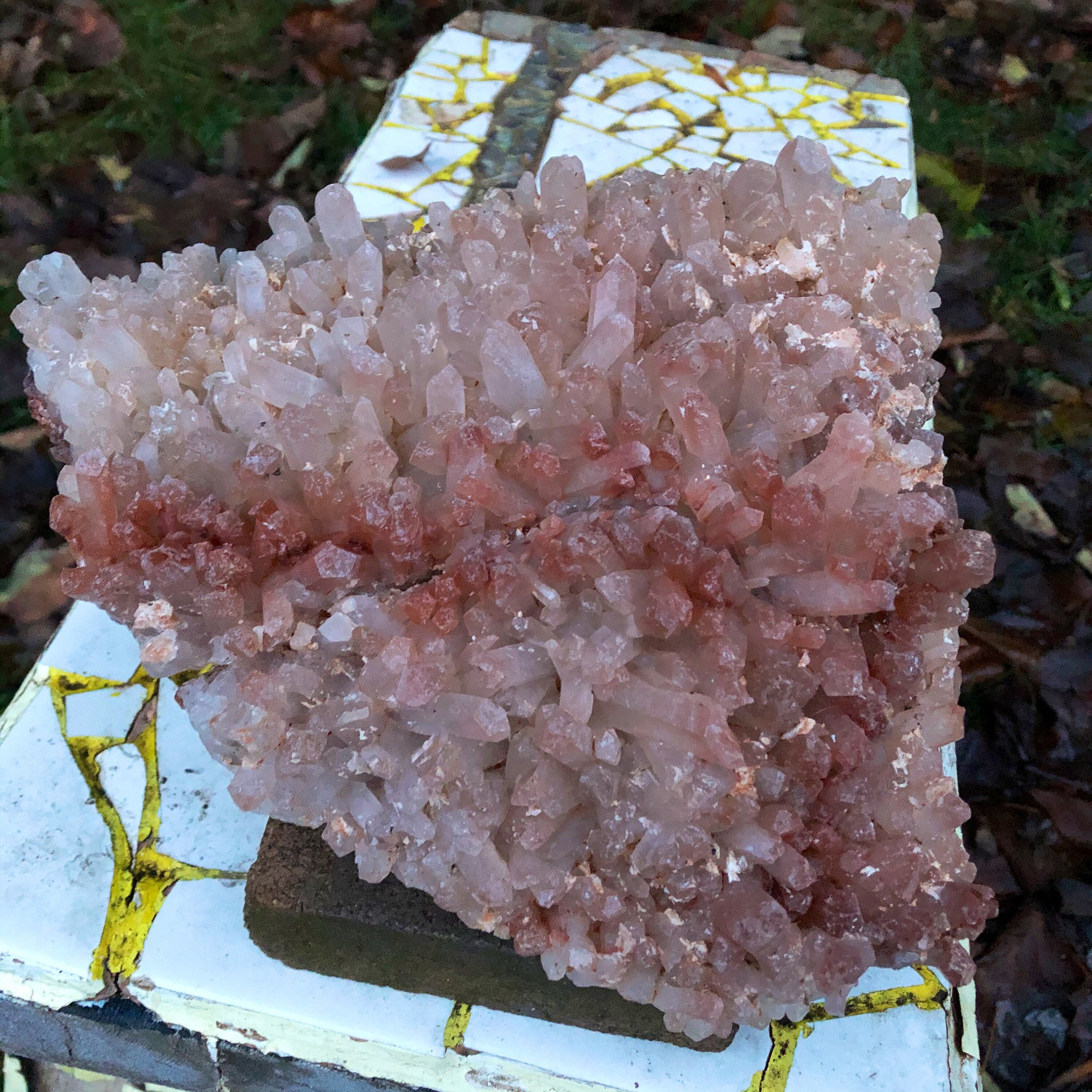 2758g XL Quartz Crystal Cluster Plate Display Specimen