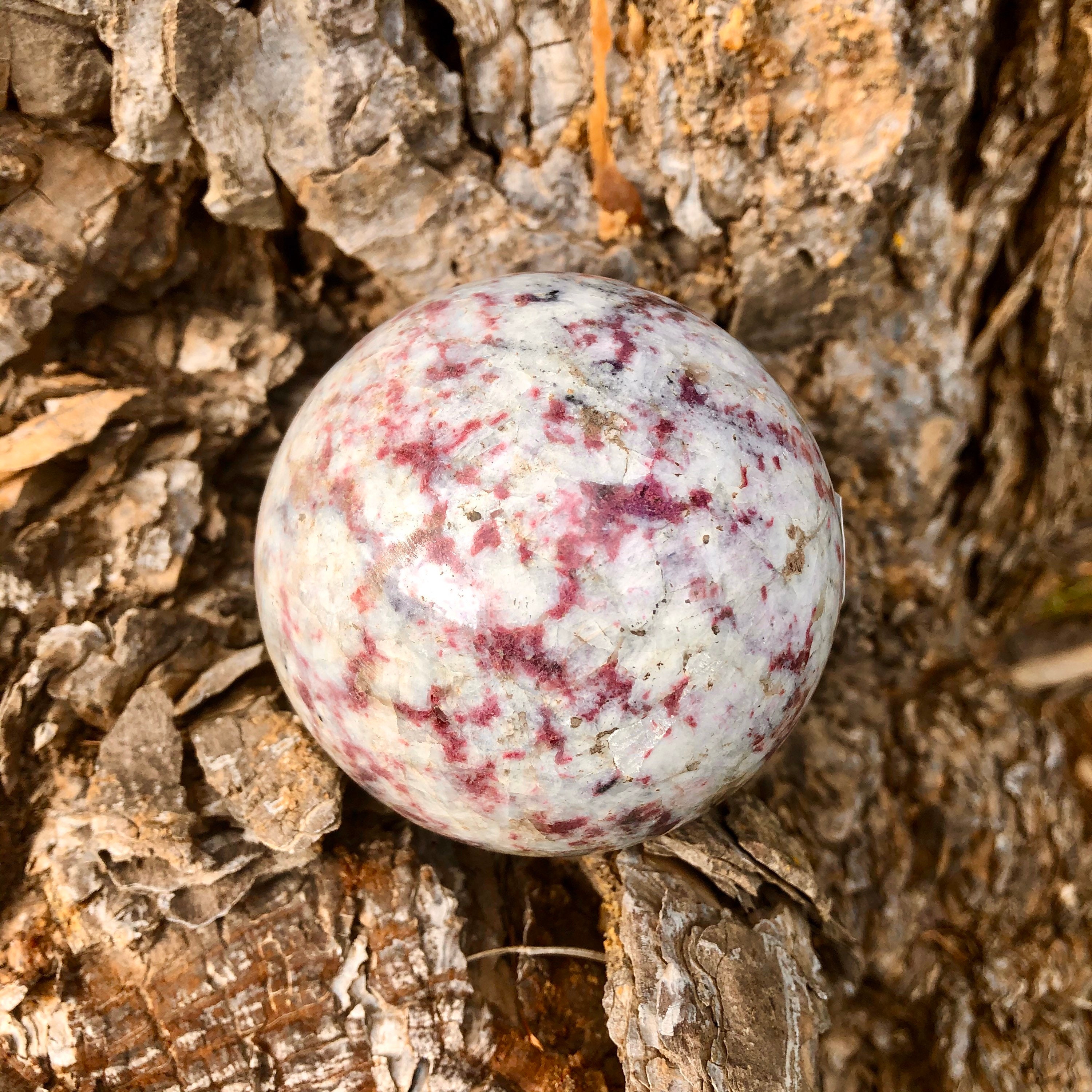 73mm Red Rubellite Tourmaline Stone Sphere Orb Ball
