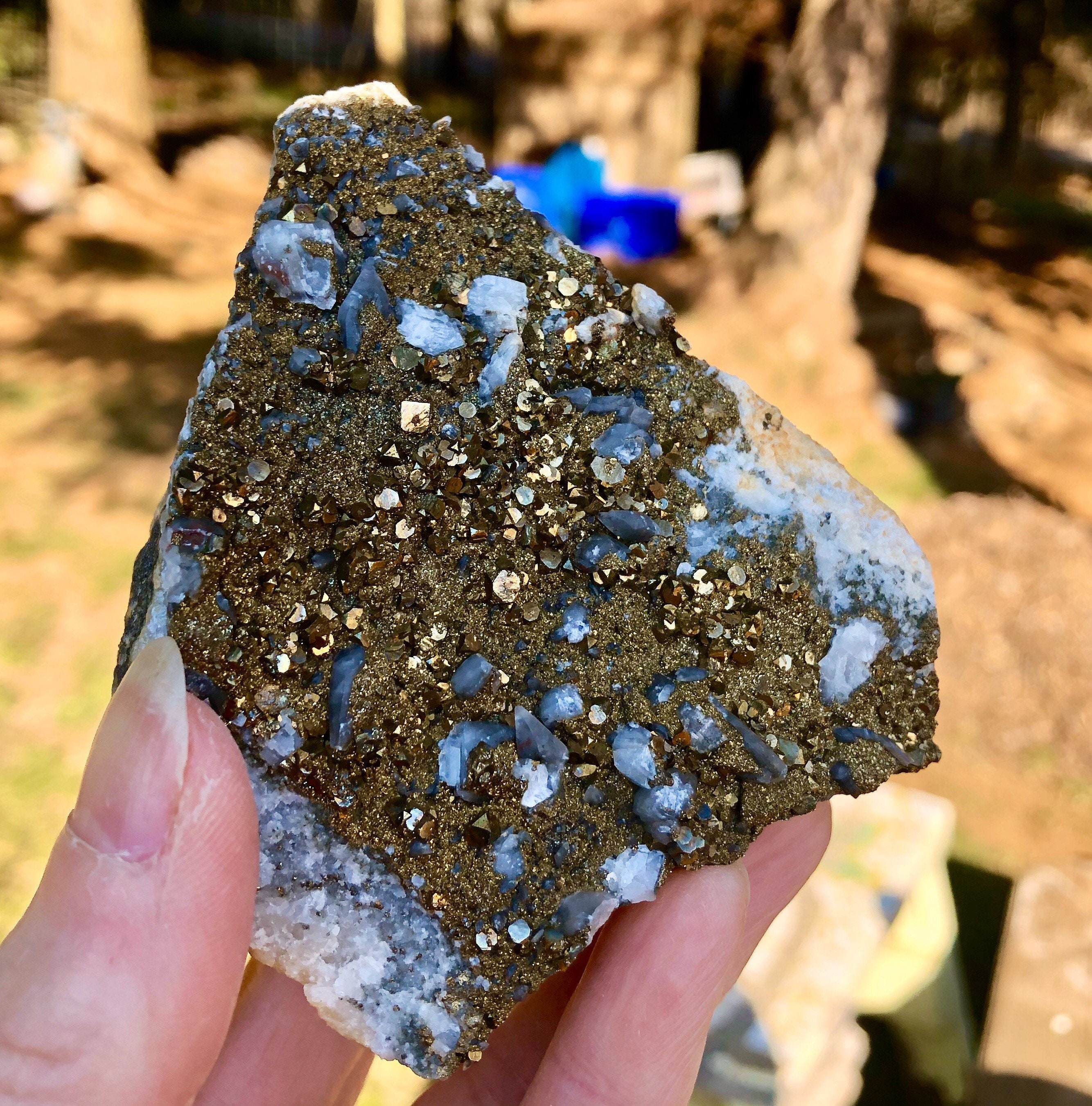 326g Double Sided Pyrite and Red Calcite Crystal Cluster Mineral ...
