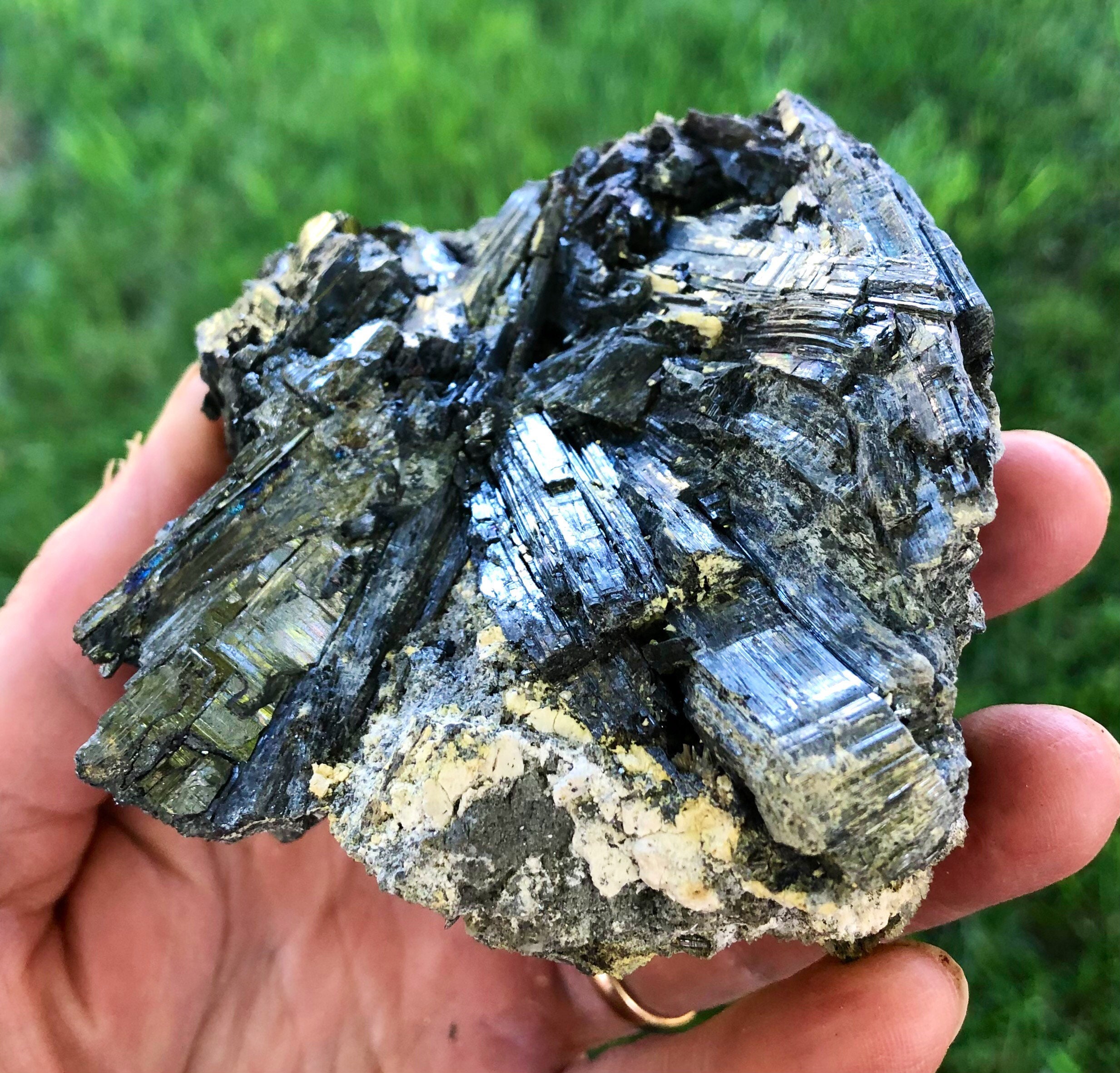 418g Stibnite aka Antimonite Crystal Cluster Mineral Display Specimen