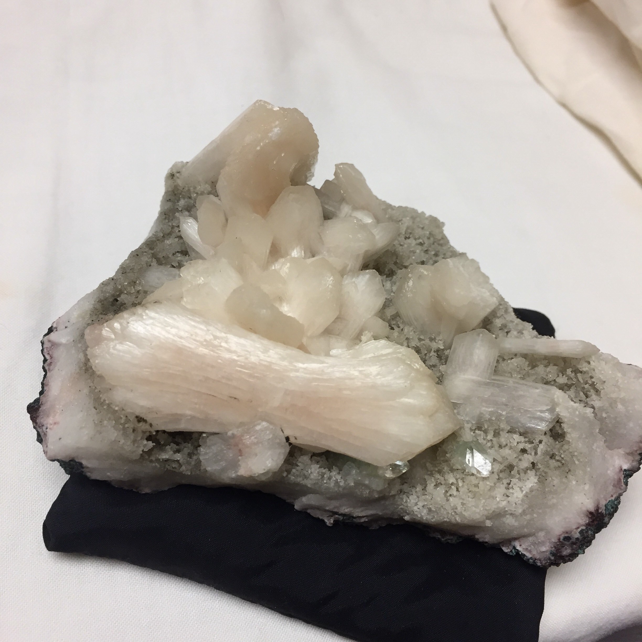 Large Stilbite with Apophyllite crystal cluster all natural