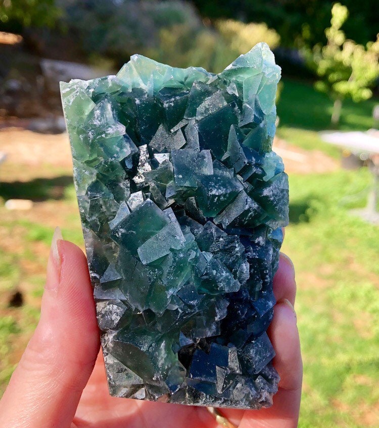 320g Green Fluorite Crystal Cluster Mineral Specimen