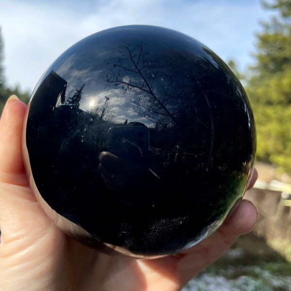 Obsidian Sphere - Etsy