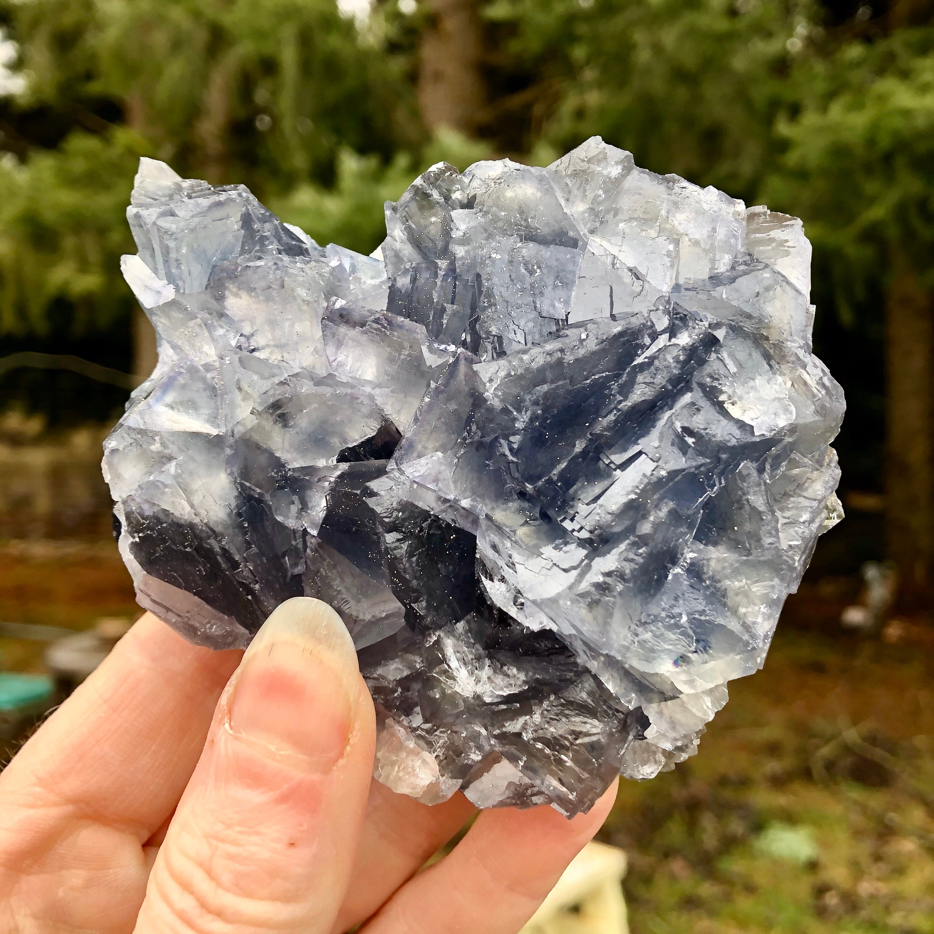 406g Purple Blue Fluorite Crystal Cluster Mineral Specimen