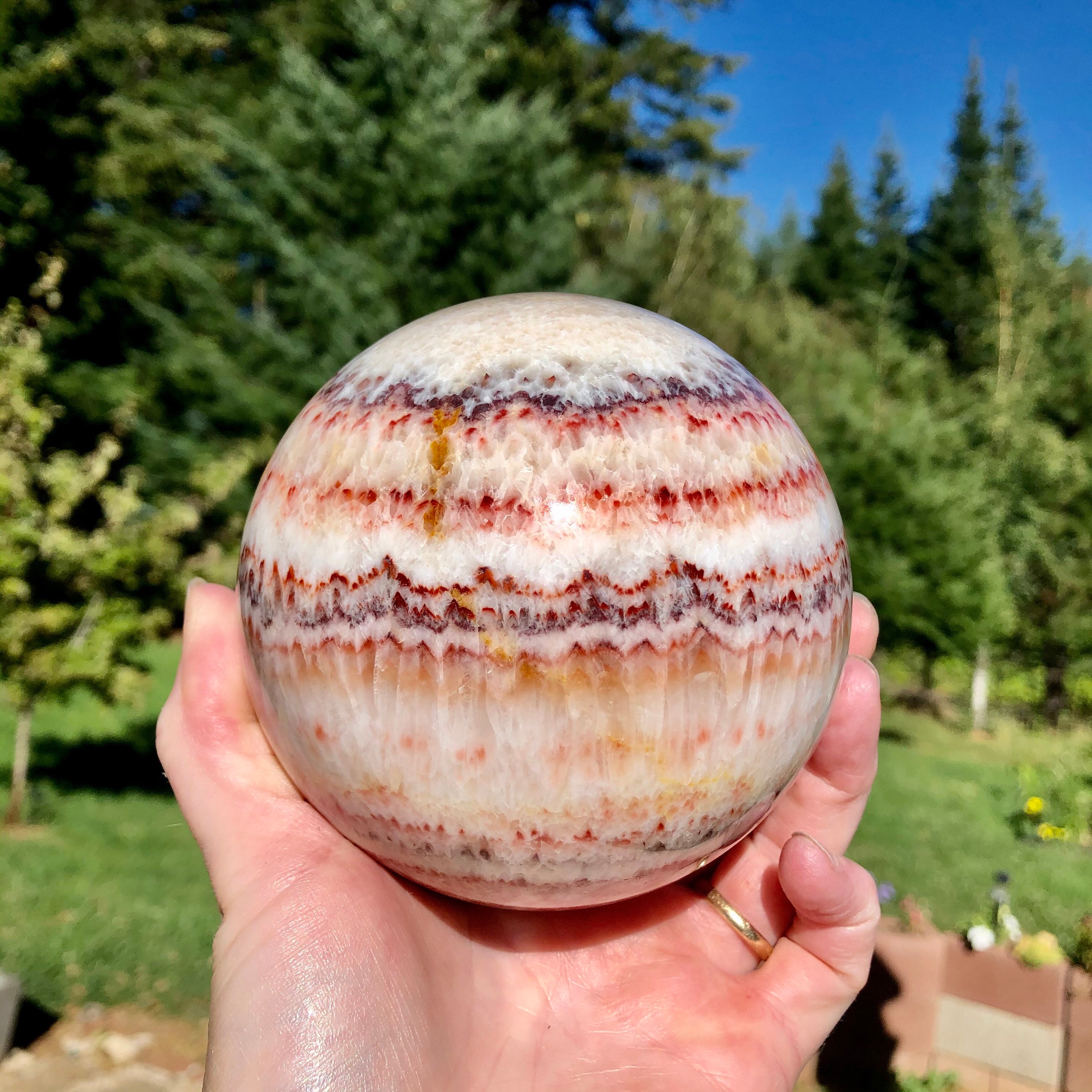 100mm Large Dali Rainbow Jasper aka Pork Stone Crystal Sphere