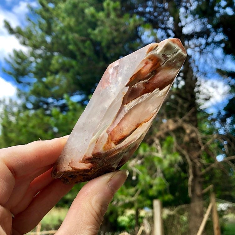 Angel Phantom Amphibole Jupiter Quartz Crystal Point