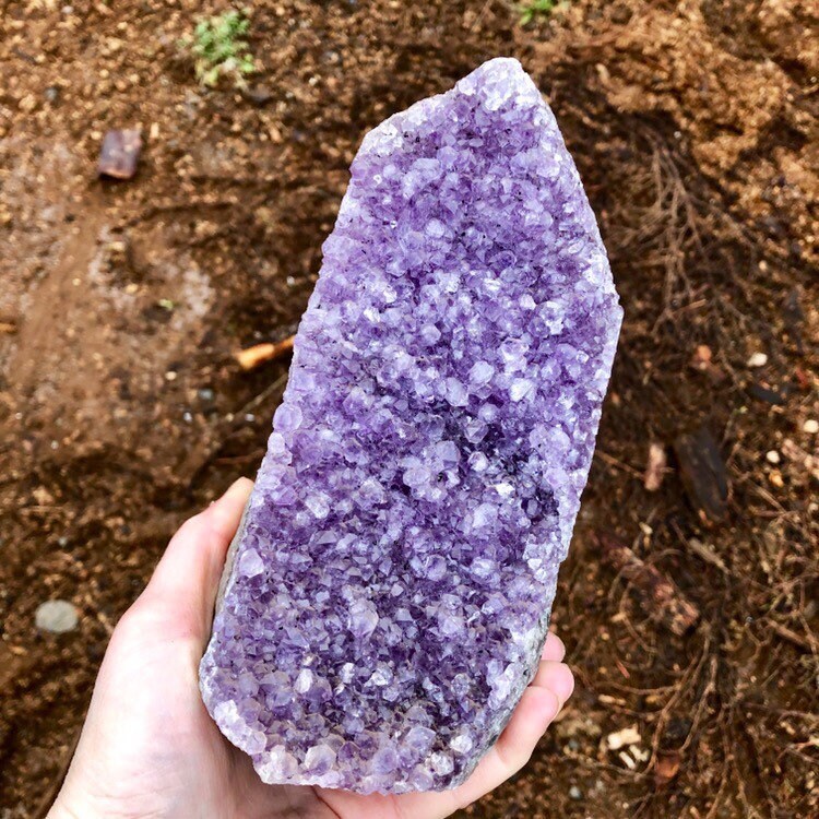 Tall Amethyst Geode Crystal Cluster Specimen