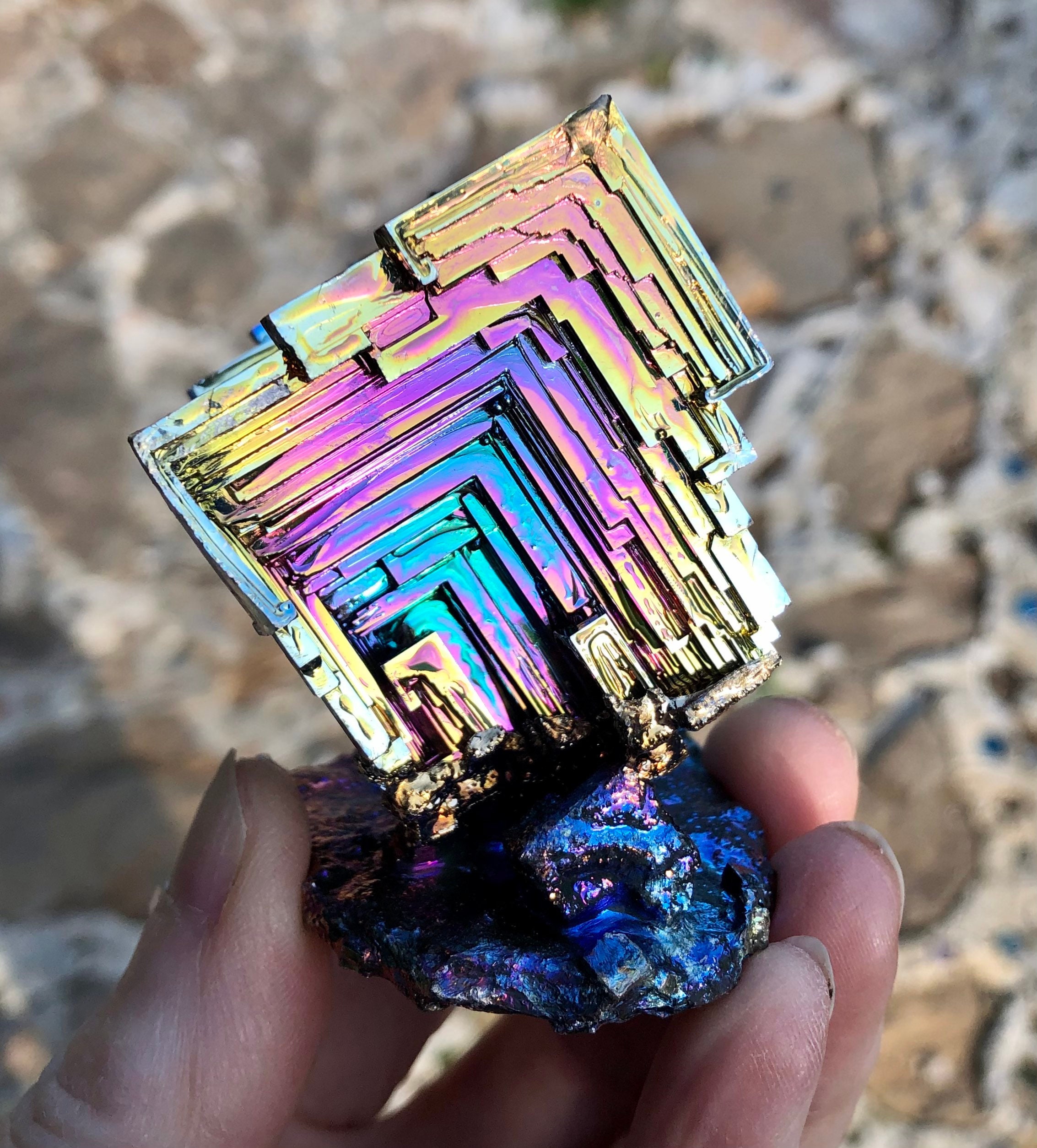 288g Standing Bismuth Crystal Cluster Mineral Display Specimen