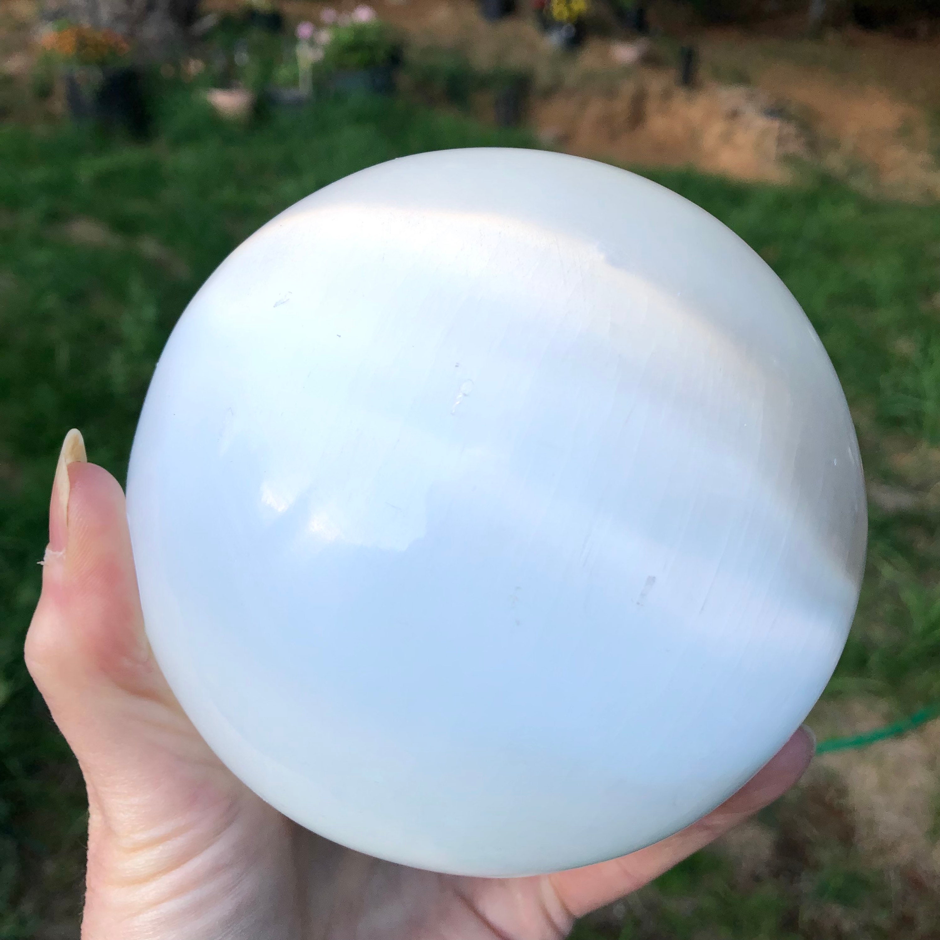 114mm Huge Selenite Sphere Orb Ball Mineral Display Specimen