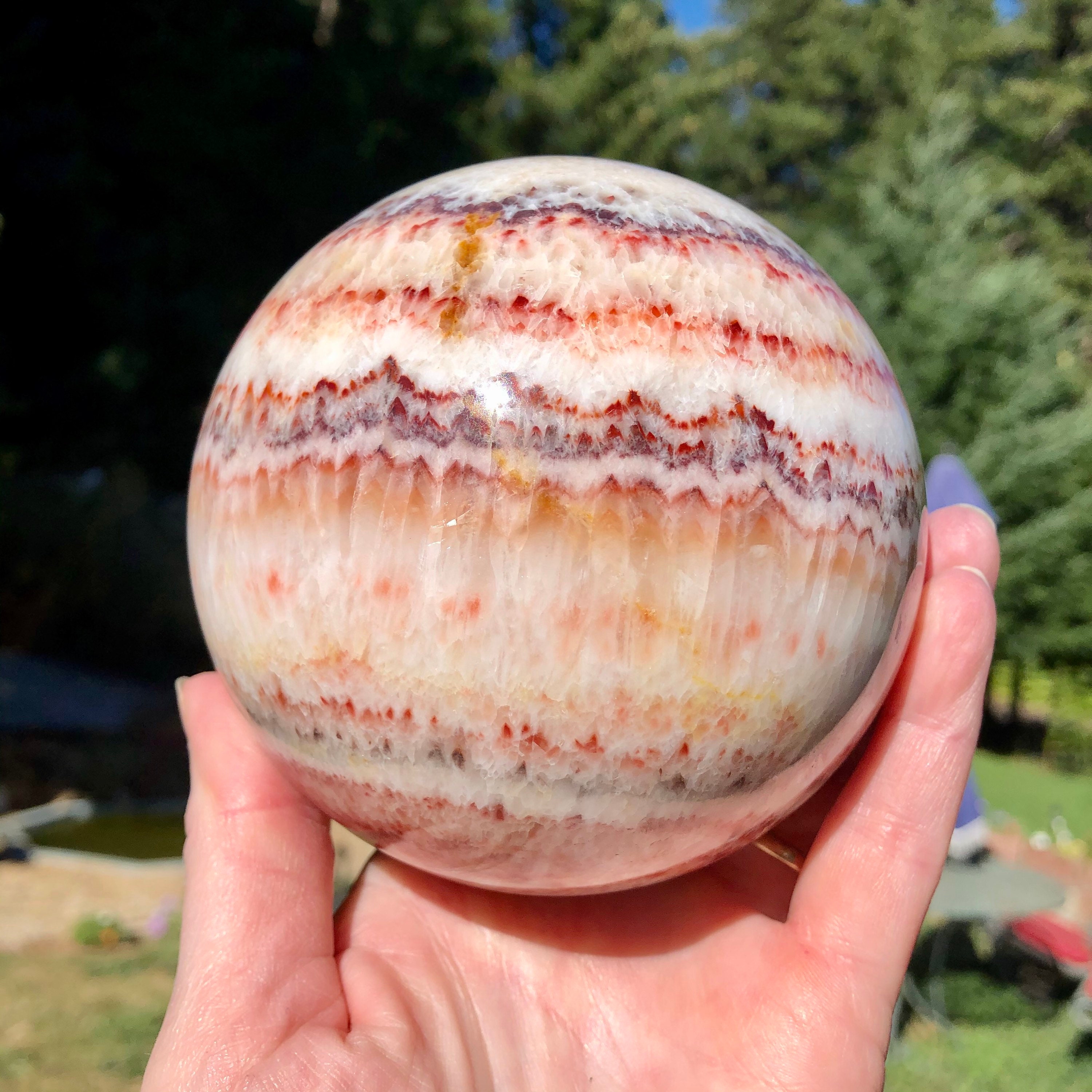 100mm Large Dali Rainbow Jasper aka Pork Stone Crystal Sphere