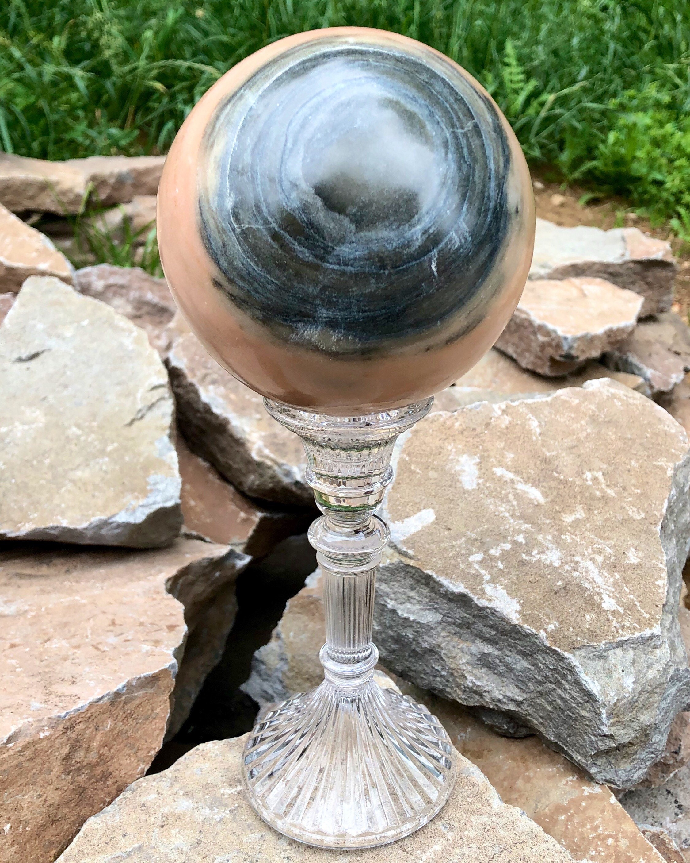 92mm Large Sunstone Quartz Sphere Orb Ball Mineral Display Specimen