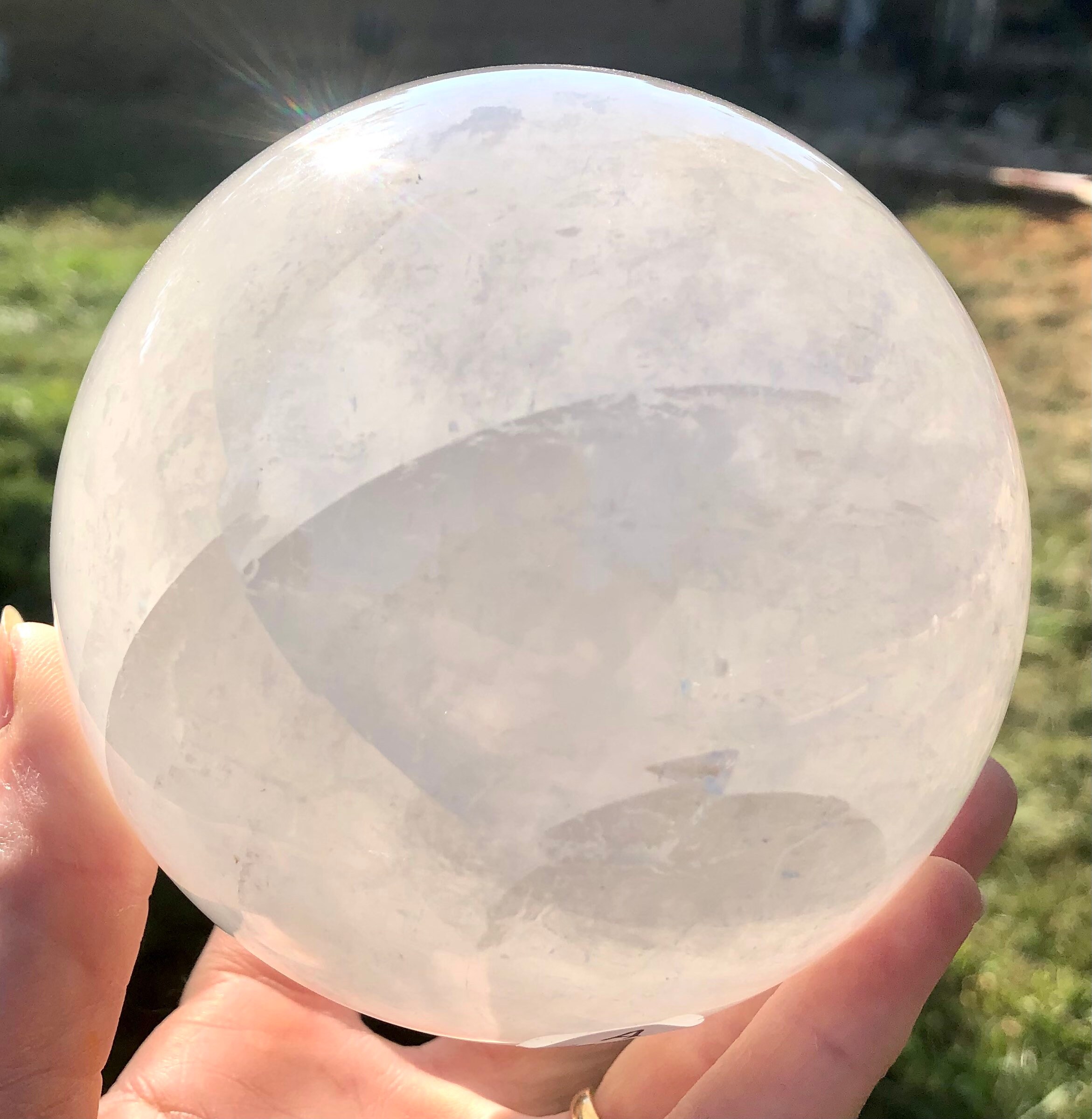 97mm Clear Quartz Sphere Orb Ball Mineral Display Specimen