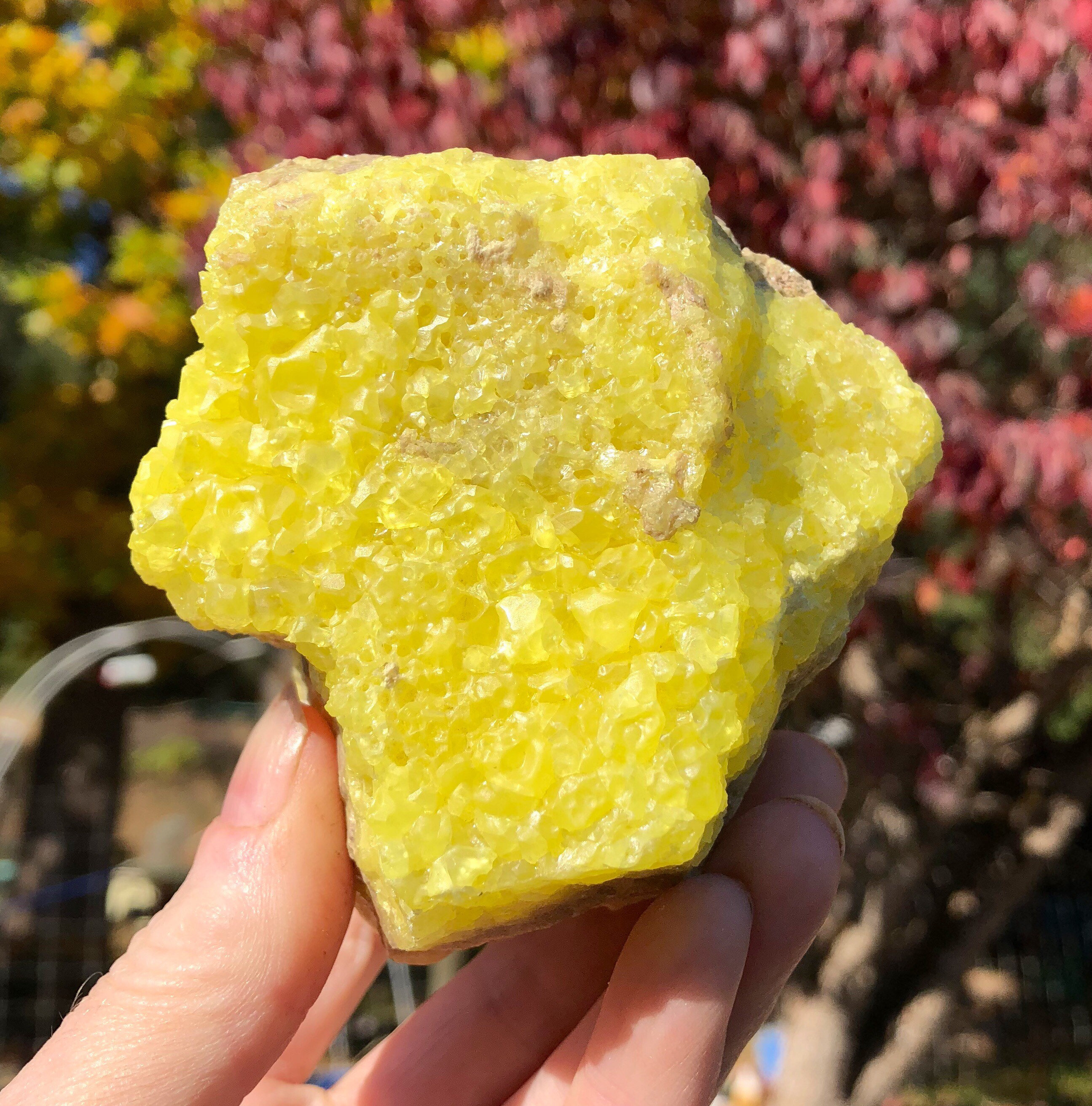 Large Yellow Sulfur or Sulphur Crystal Cluster Specimen