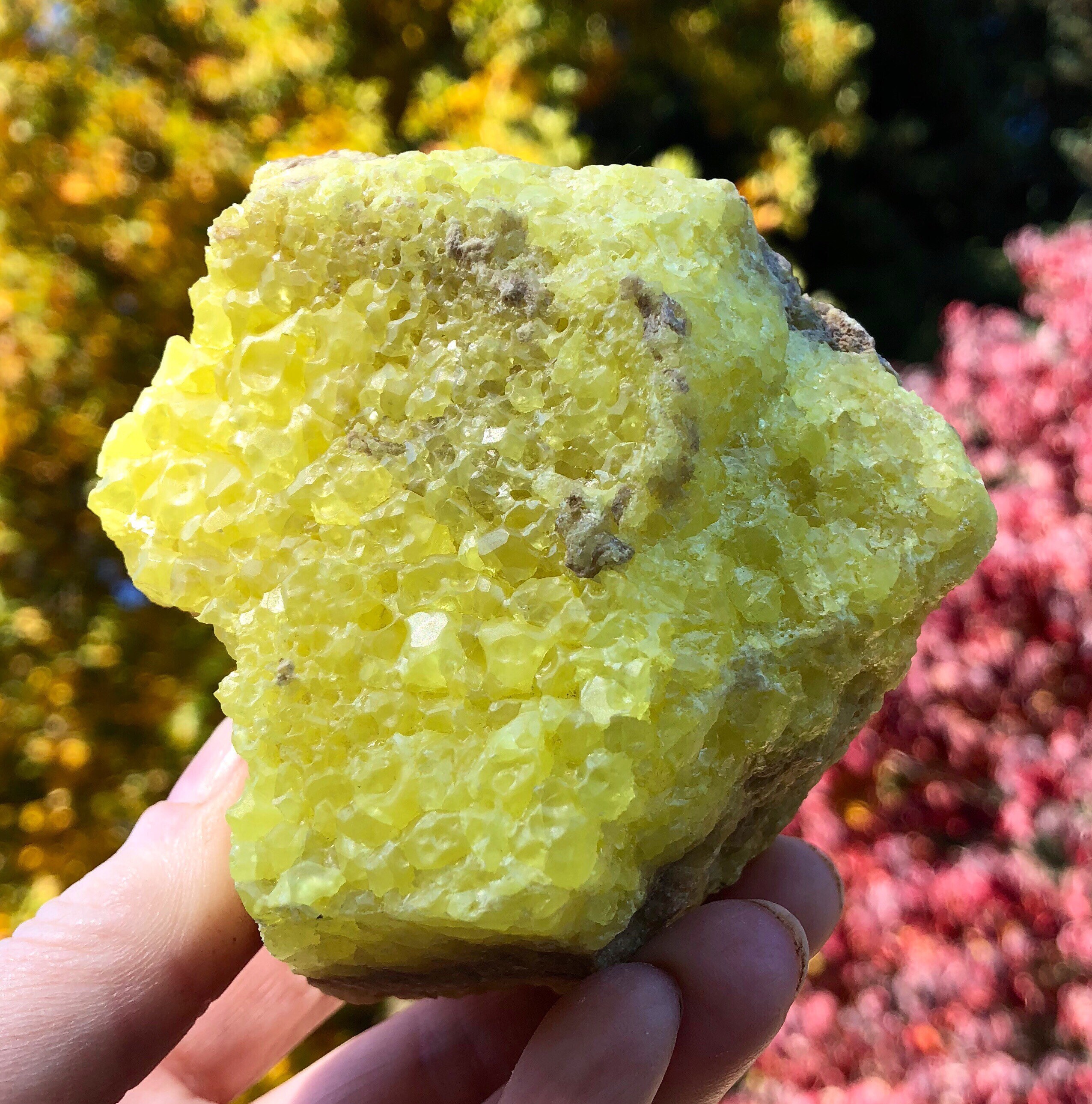 Large Yellow Sulfur or Sulphur Crystal Cluster Specimen