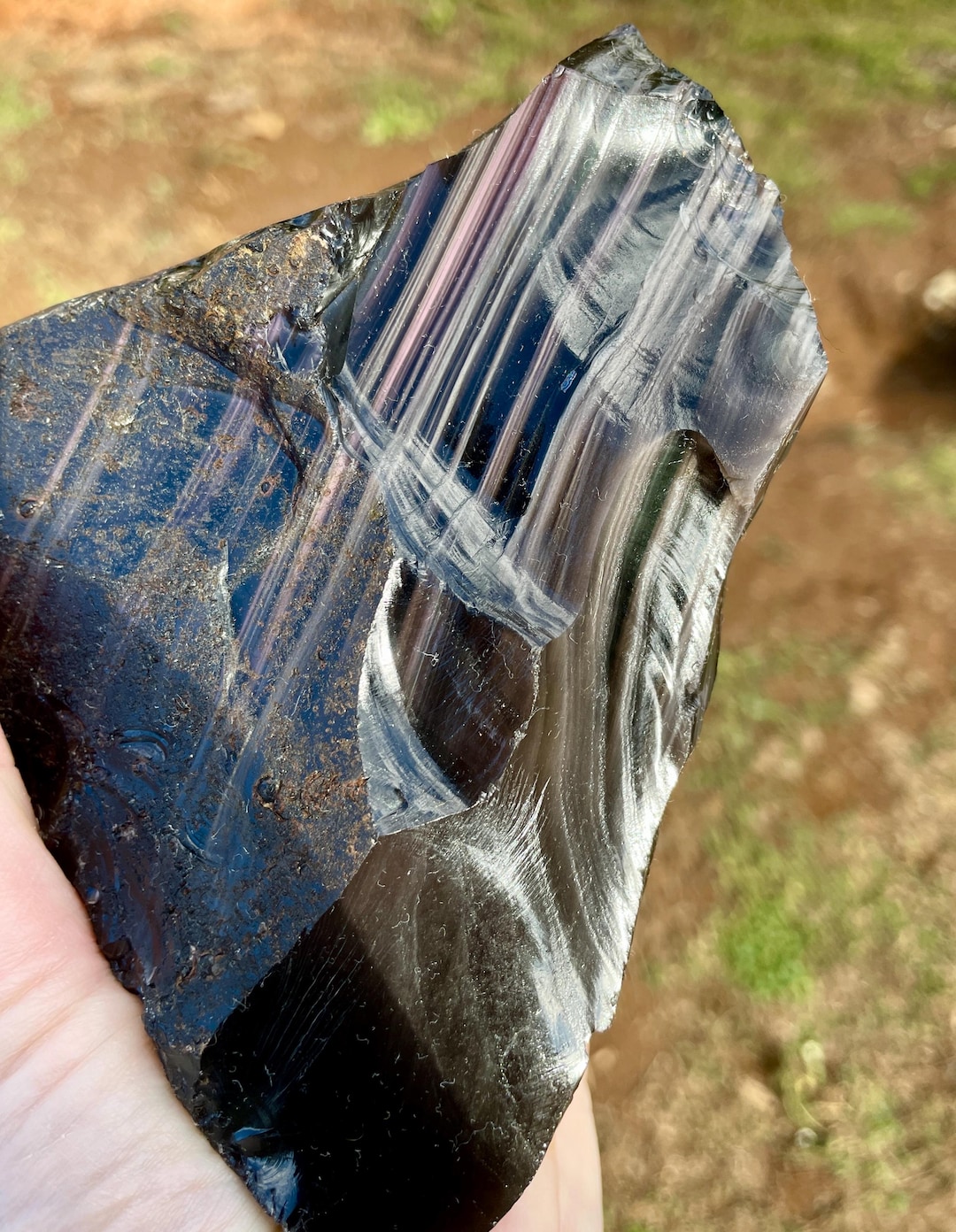 3 Lb Banded Rainbow Obsidian Rough Mineral Display or Lapidary Specimen ...