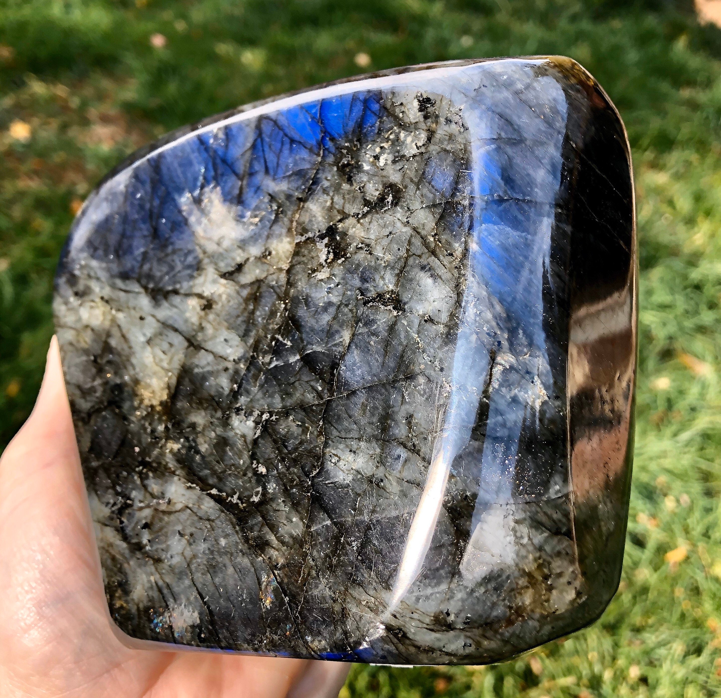 3.41 lbs Labradorite Polished Standing Freeform Specimen with Purple ...