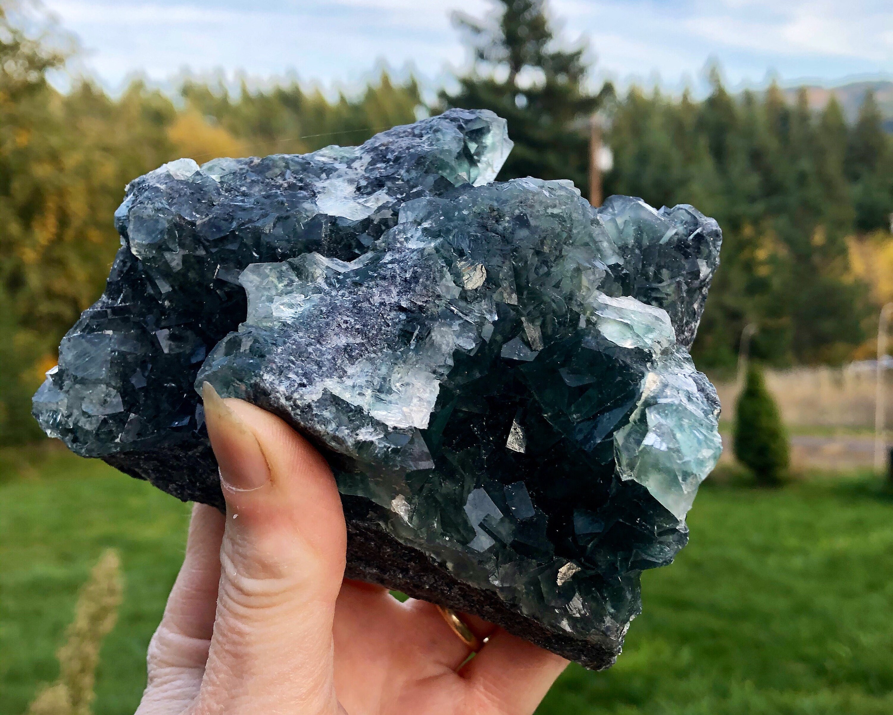 734g Transparent Green Trapezoidal and Cubic Fluorite Large Crystal ...