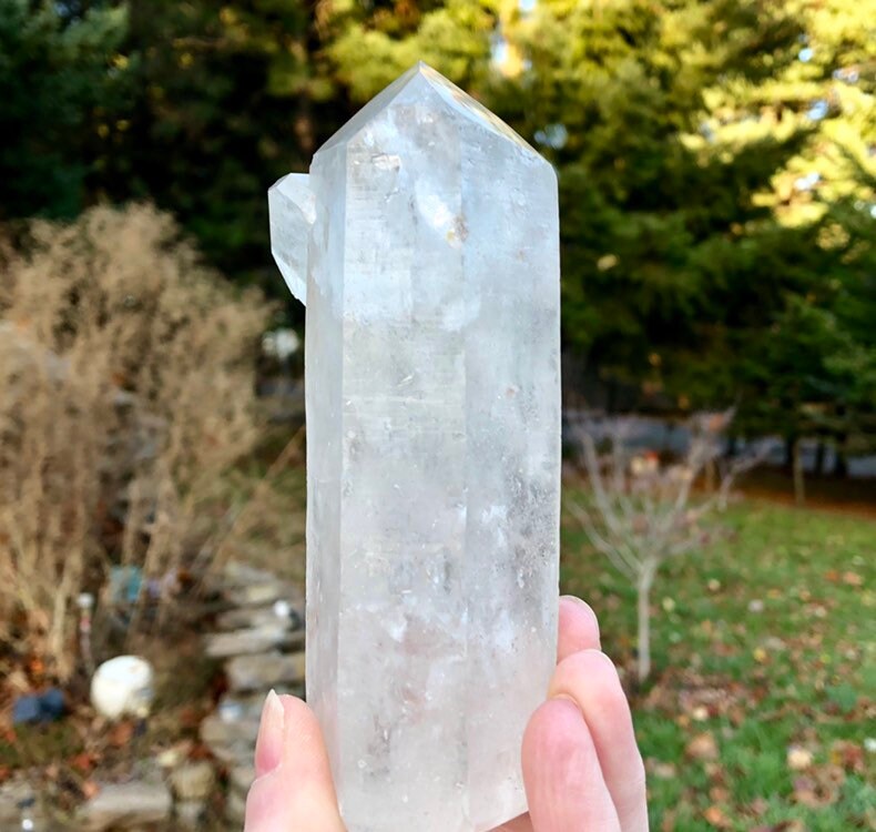 Large Quartz Crystal Point with Self Healed Twin Crystal