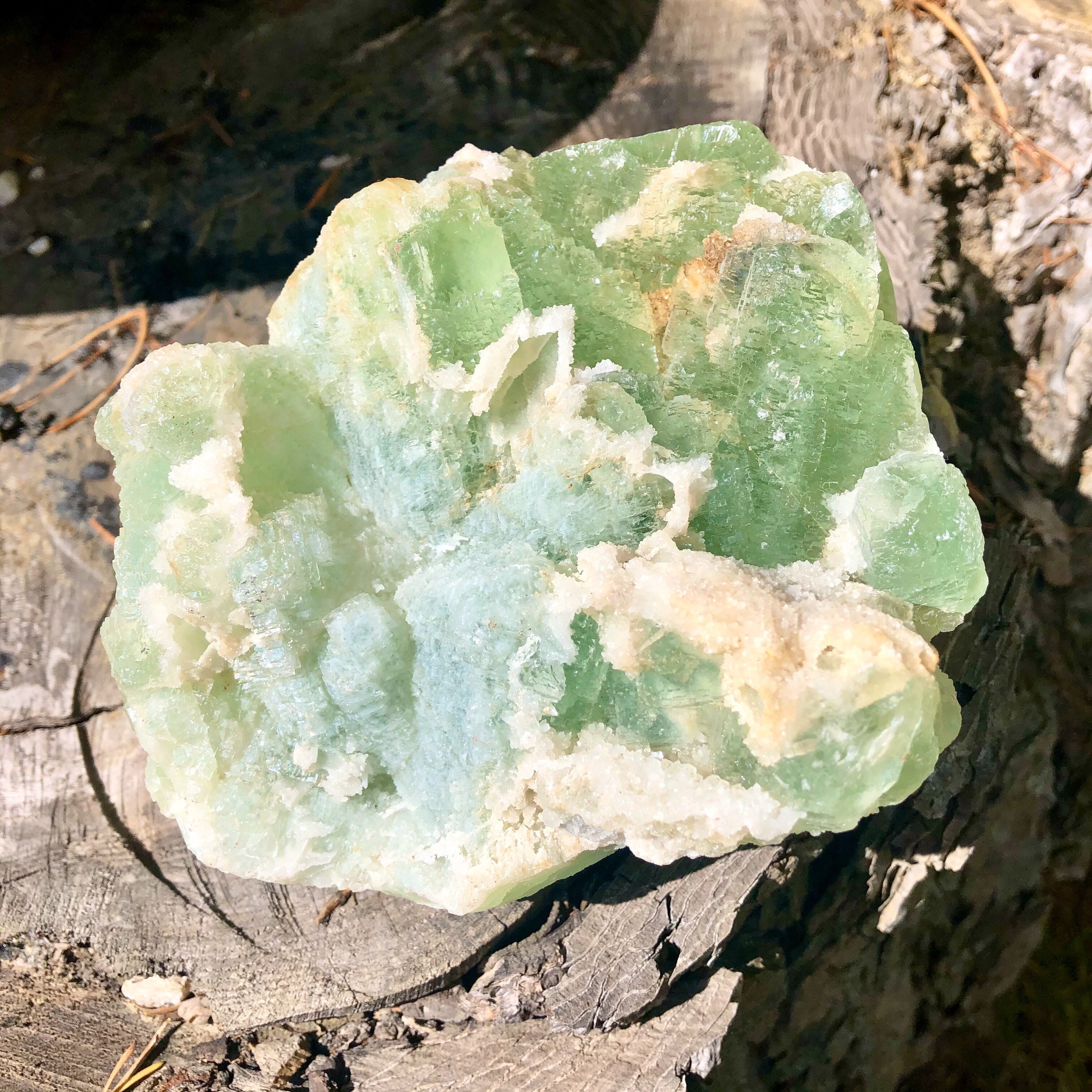 1926g Large Mint Green Fluorite And White Calcite Crystal Cluster ...