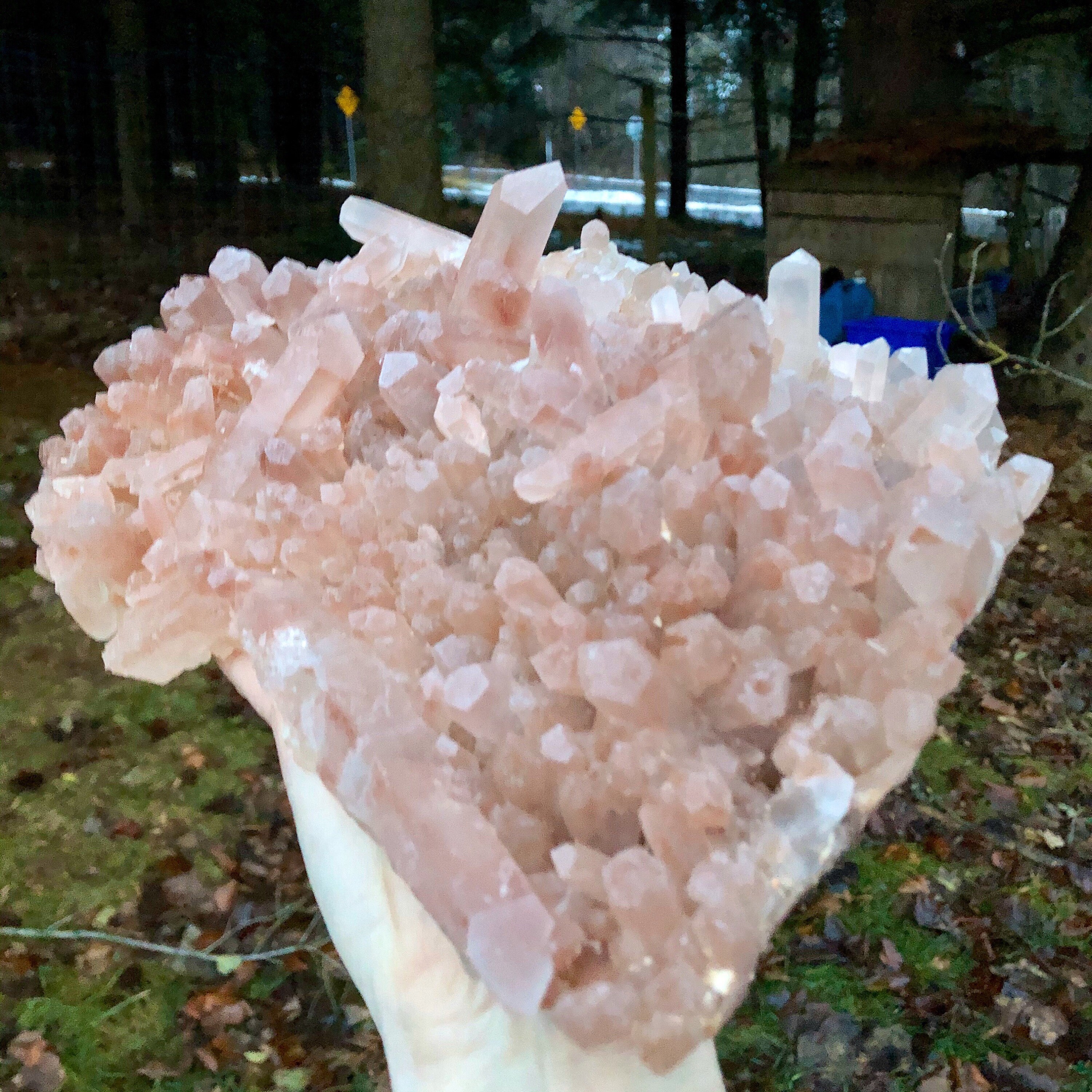 2282g Large Peach Quartz Crystal Cluster Plate Mineral Specimen