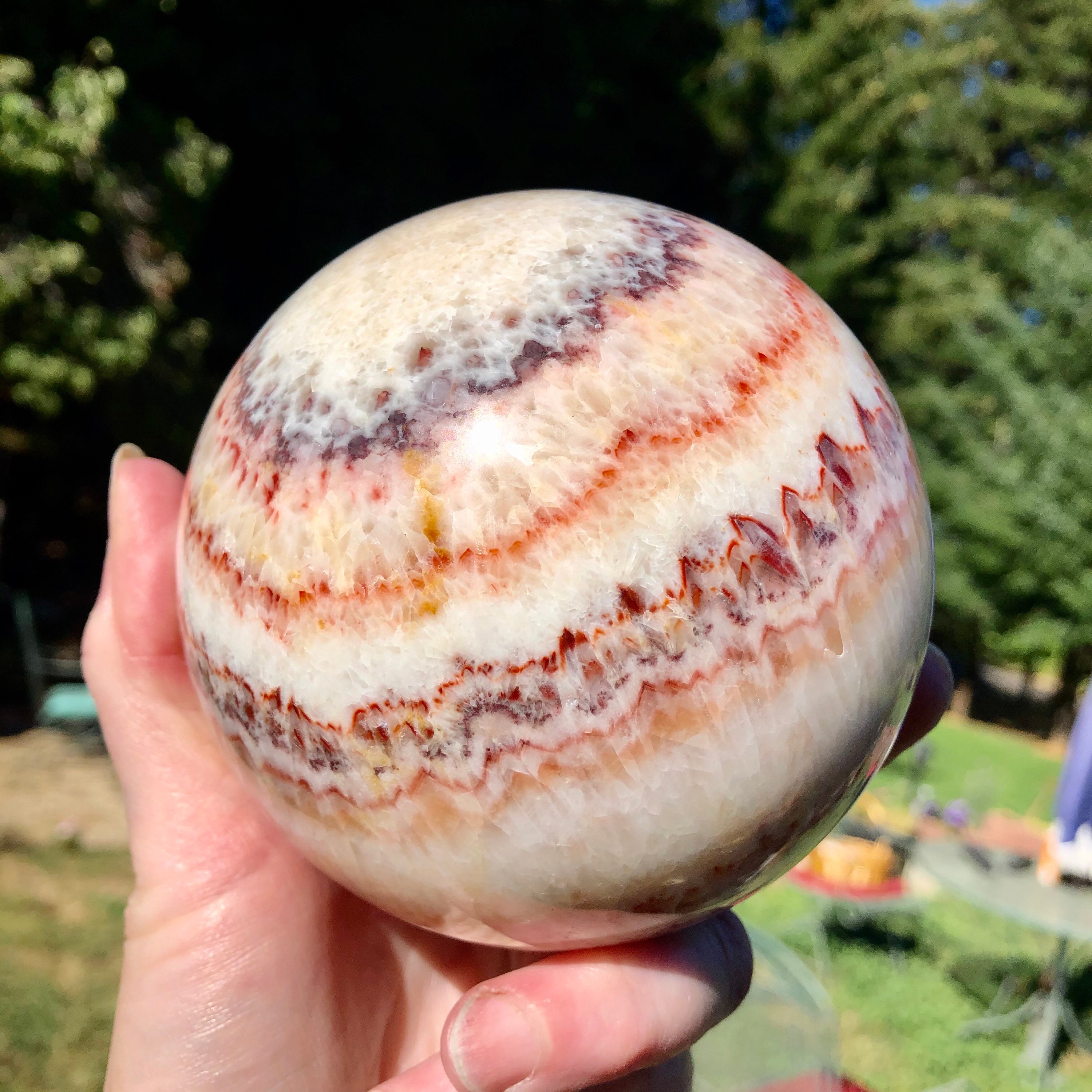 100mm Large Dali Rainbow Jasper aka Pork Stone Crystal Sphere