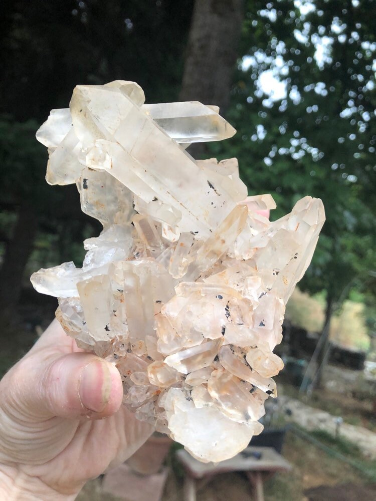 Clear Quartz Crystal Cluster Plate Specimen