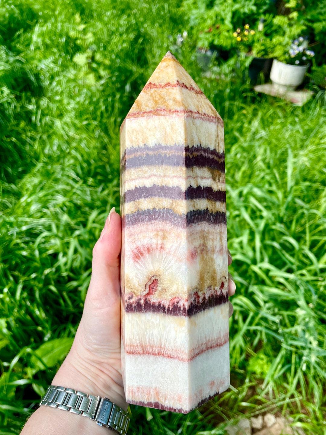 Dali Rainbow Jasper Aka Porkstone Crystal Obelisk Pillar Tower Point ...