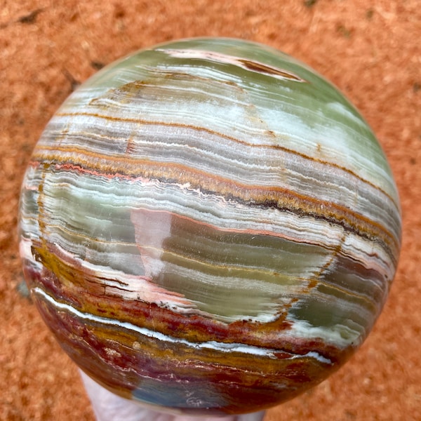 Green Banded Onyx Sphere - Etsy
