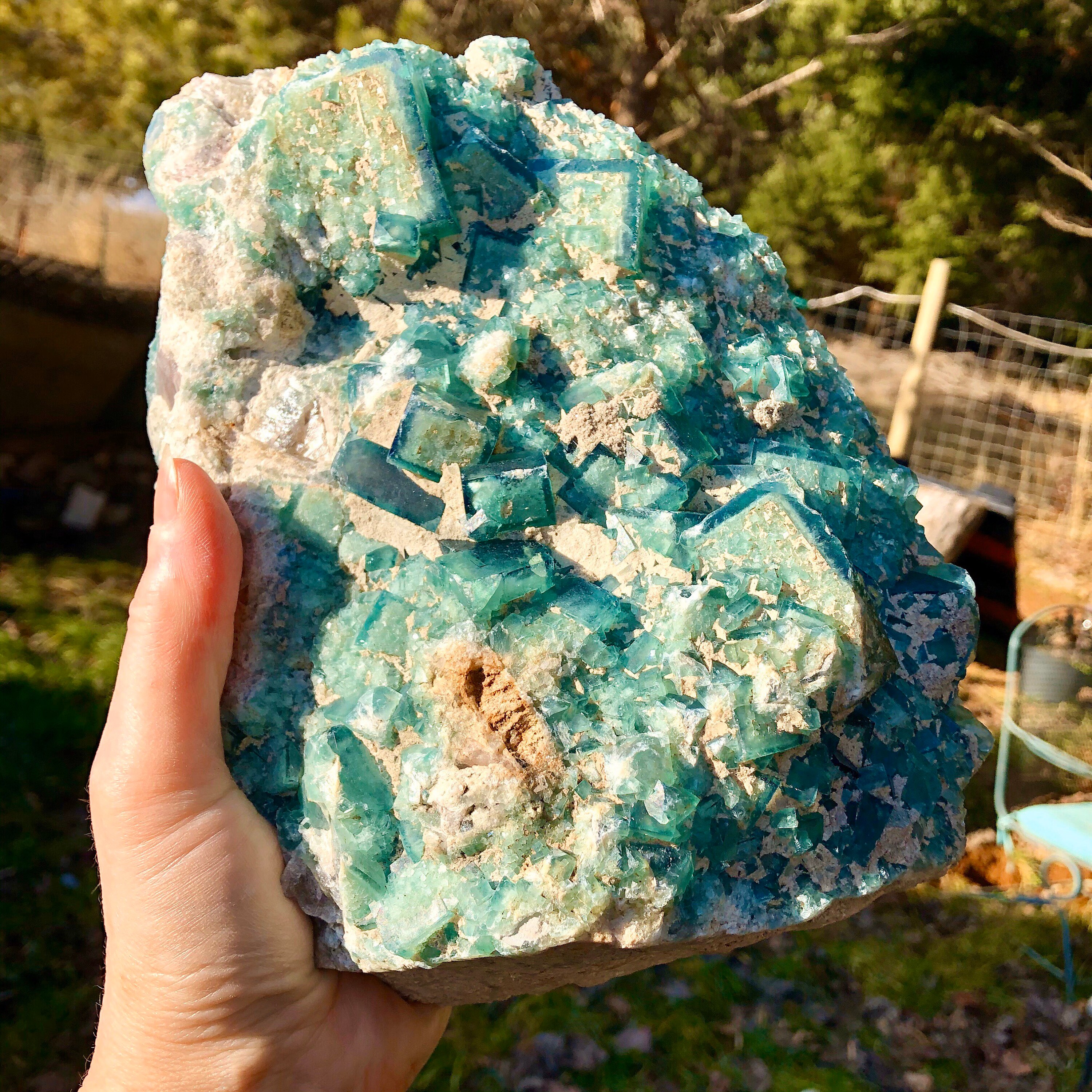 2586g LARGE Green Cubic Fluorite Crystal Cluster Specimen Plate on ...