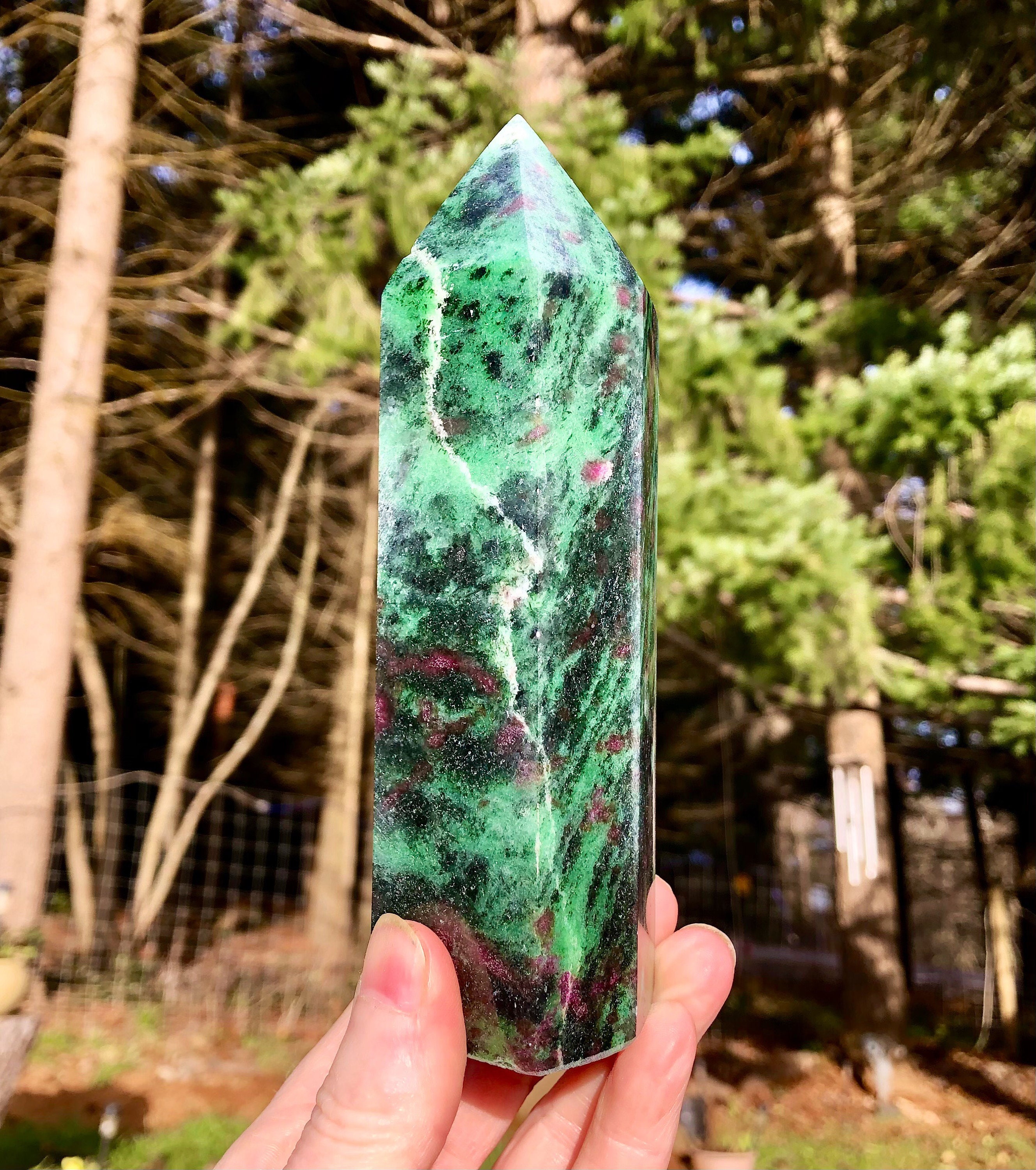 614g Ruby Zoisite Obelisk Pillar Tower Point Wand Column Mineral ...