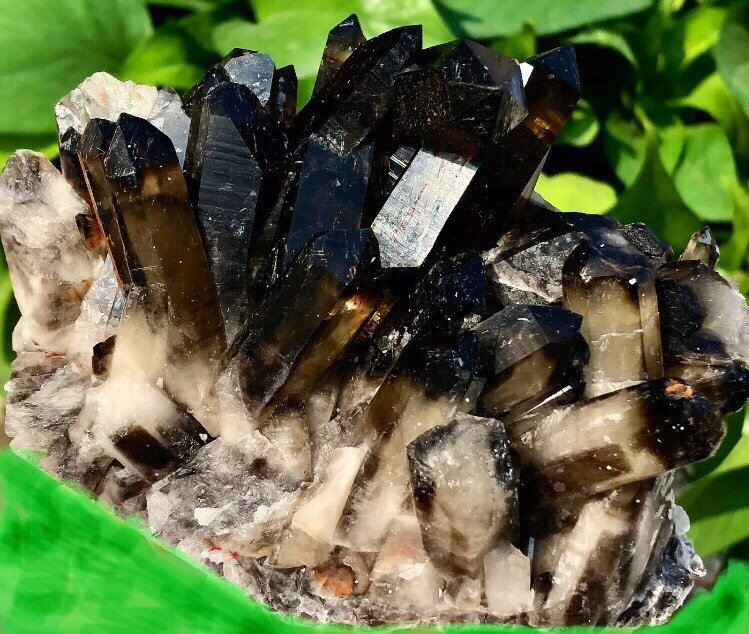 Large Dark Smoky Quartz Crystal Cluster