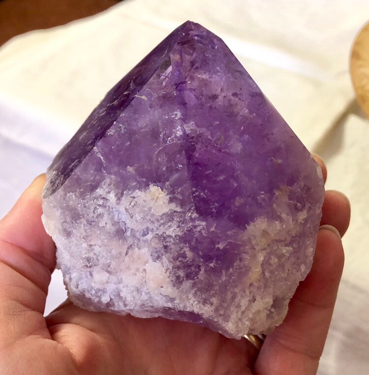 Large Amethyst Crystal Point with rainbows