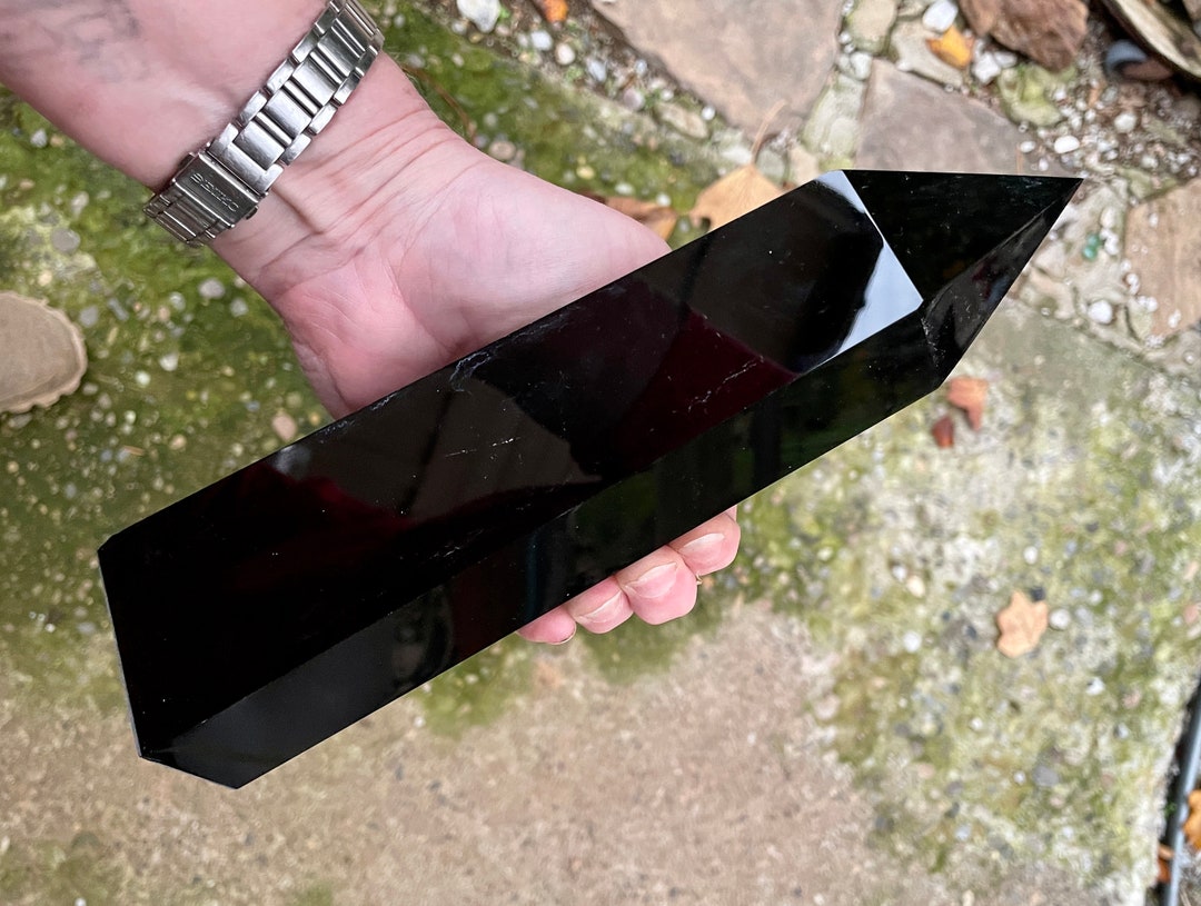 2.83 Lb Black Obsidian Obelisk Pillar Tower Point Wand Column - Etsy