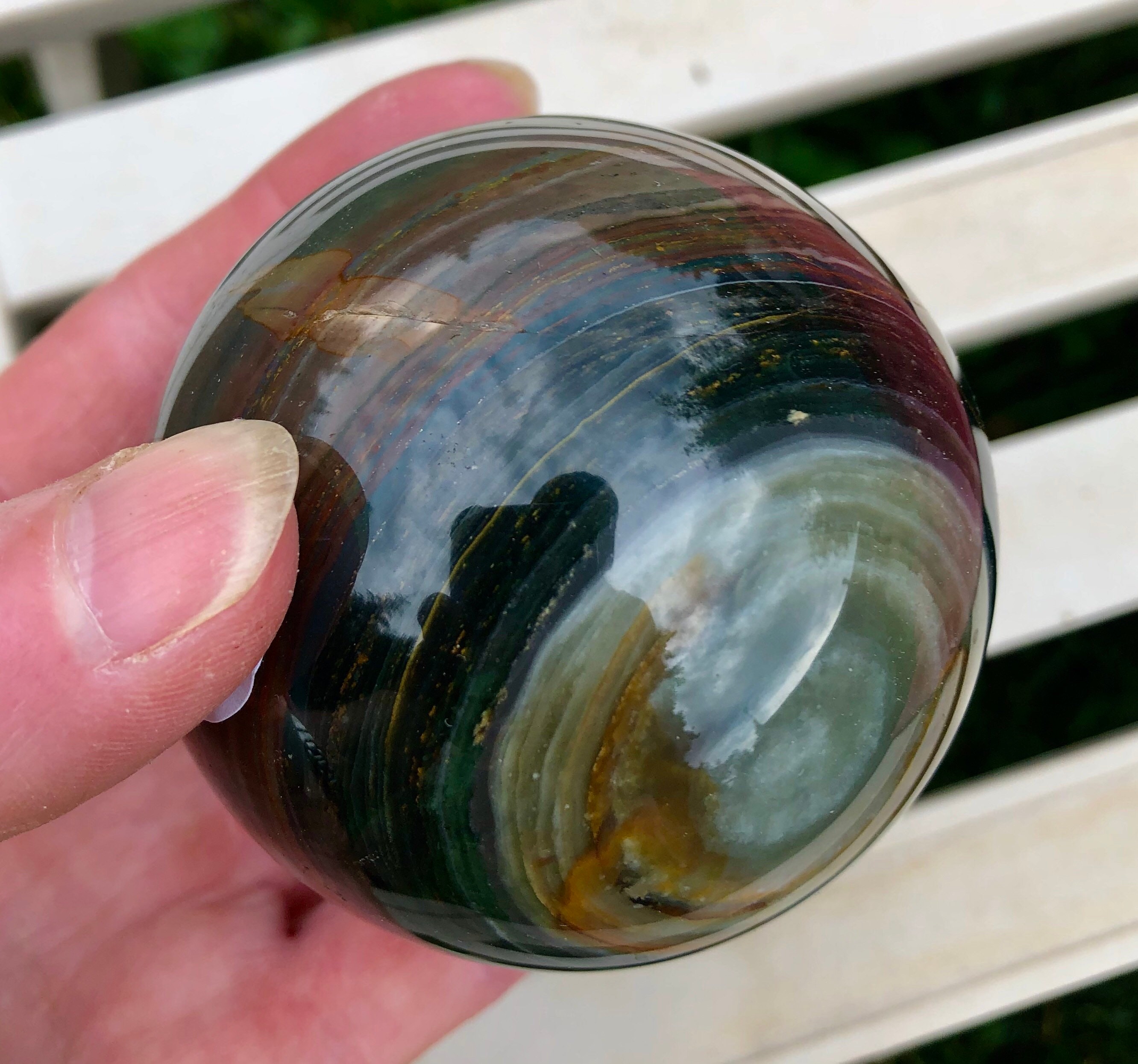 70mm Polychrome Jasper Sphere Orb Ball Mineral Display Specimen